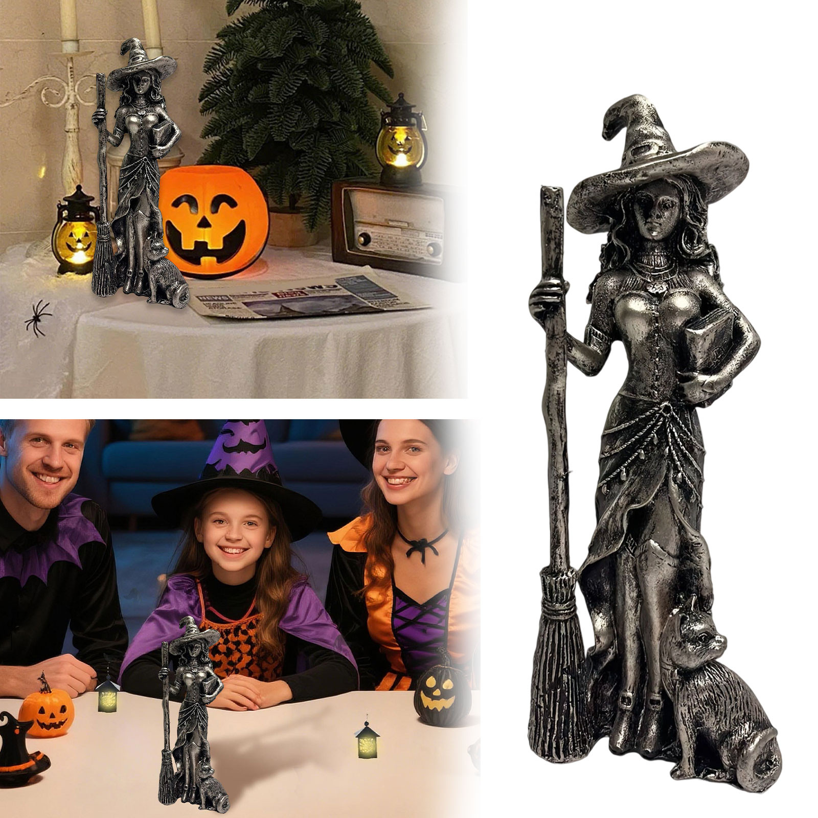 Riding Broom Witch Bust 3D Printed Witch Statue Funny Decorative ...