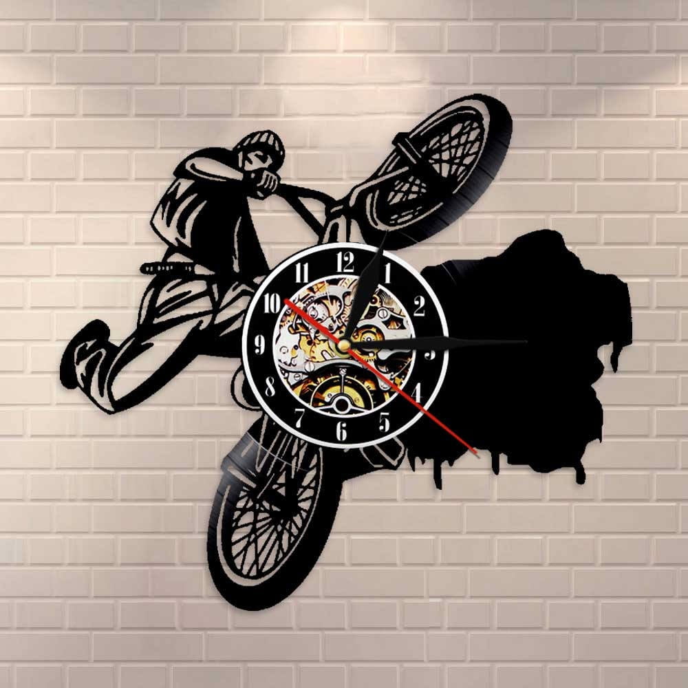 Riding Extreme Cycling Wall Clock BMX Bike Vinyl Record Wall Clock Dirt ...