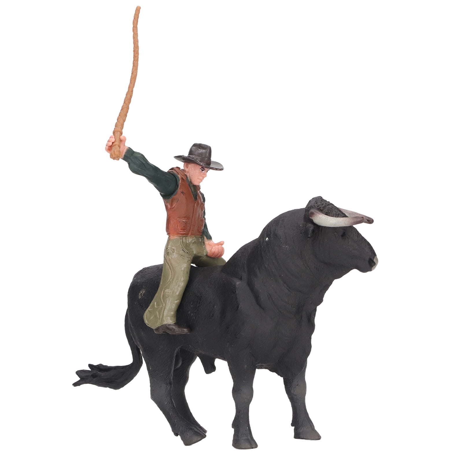 Riding Figurine Cowboy Model, Spanish Bullfighting Cow Model Rodeo Toys ...