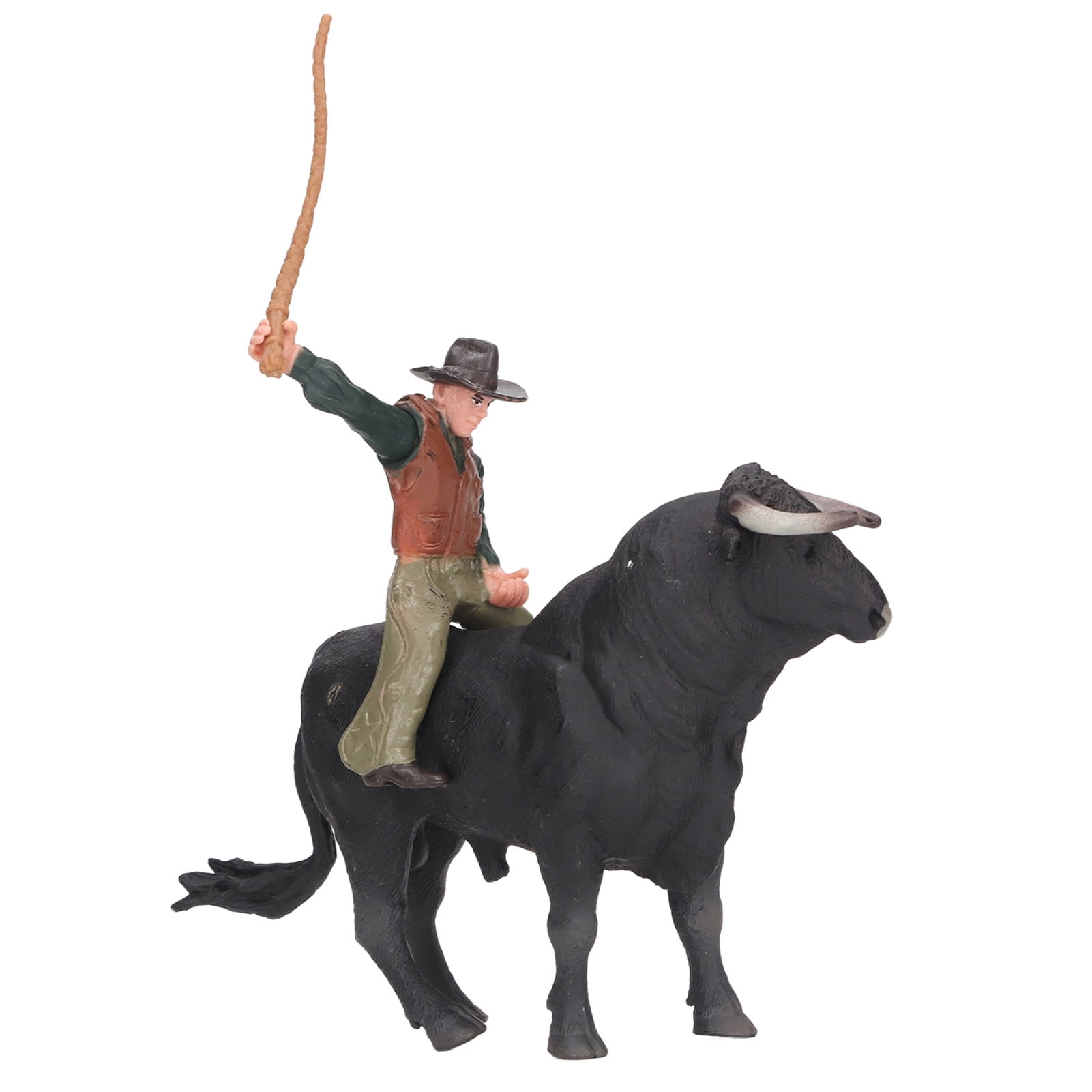 Riding Figurine Cowboy Model, Spanish Bullfighting Cow Model Rodeo Toys ...
