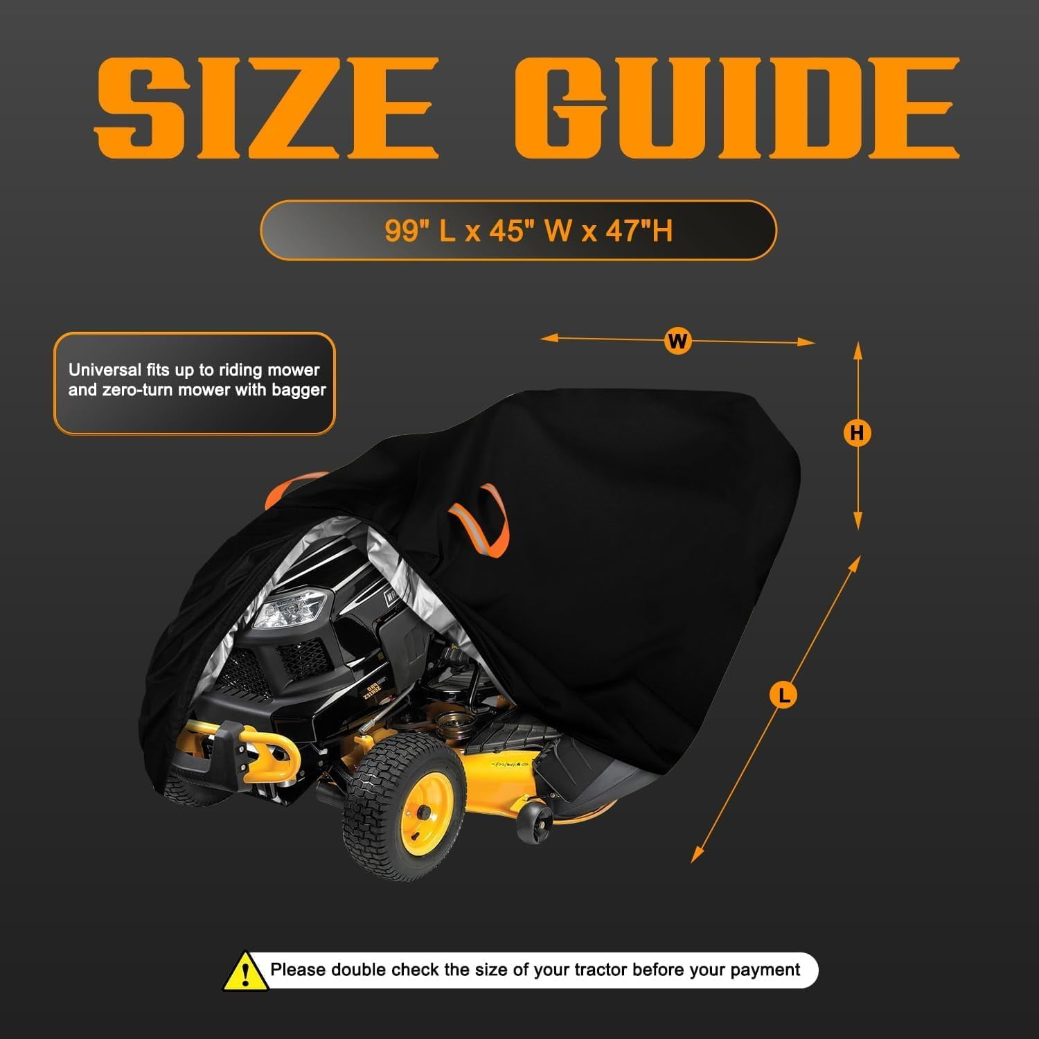 Riding Lawn Mower Covers Waterproof Outdoor,Fits up to 54" Decks with ...