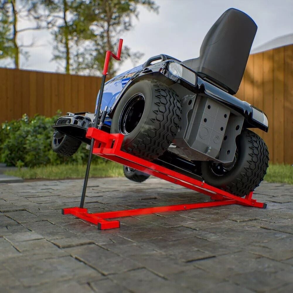 Riding Lawn Mower Lift Jack 45°Tilt Adjustable w/ Hand Crank for Garden ...