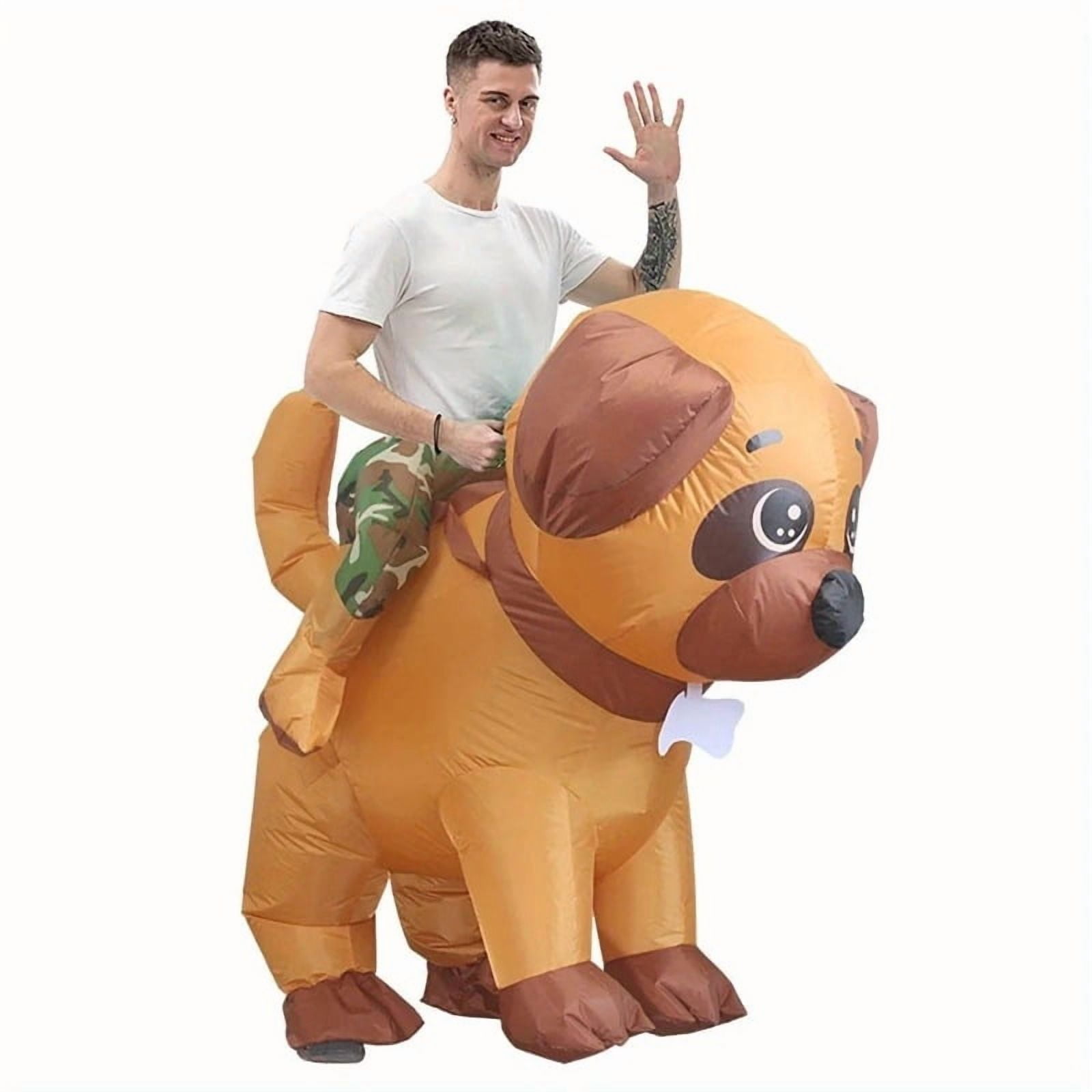 Riding On A Dog Inflatable Costume Adult Funny Inflatable Animal Dress ...