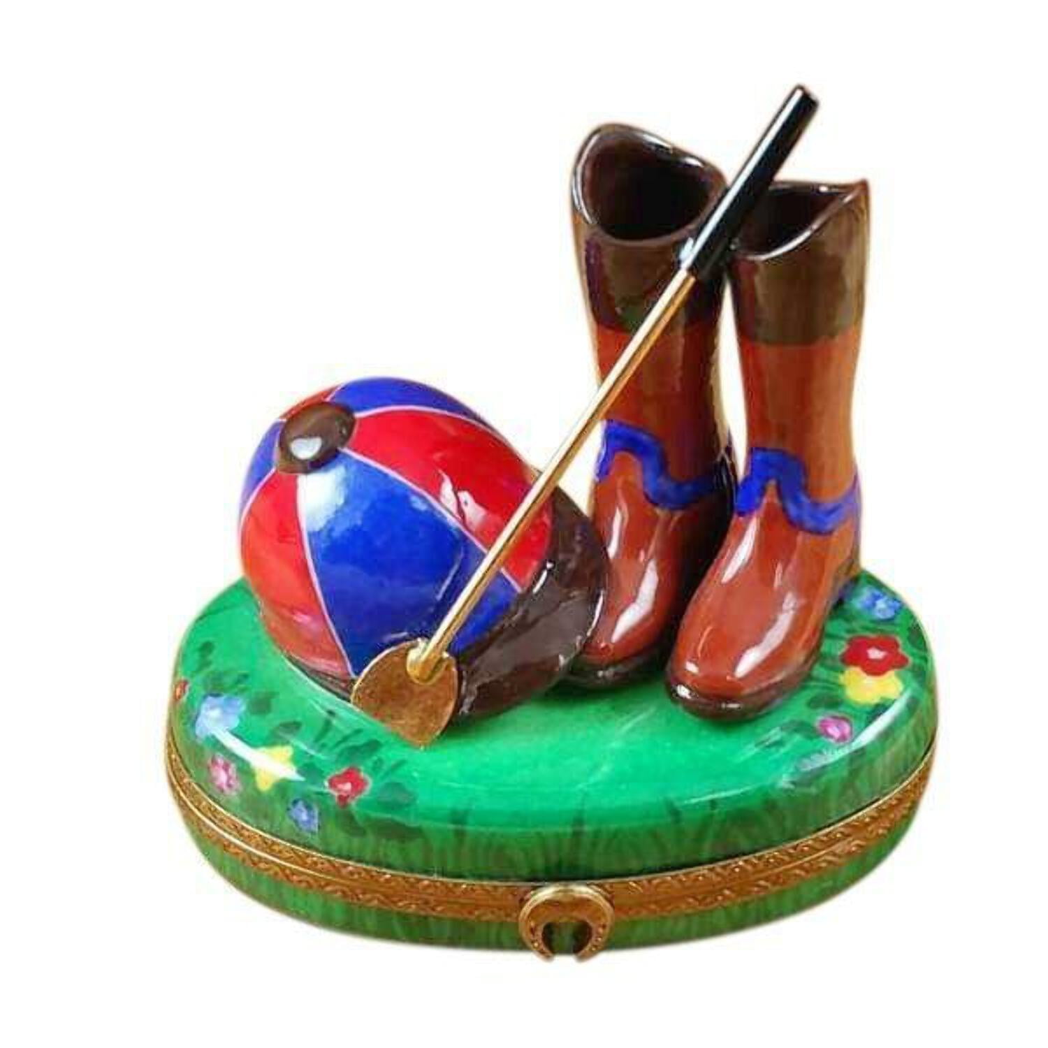 Riding Set with Hat, Stick Boots Limoges Box Porcelain Figurine ...