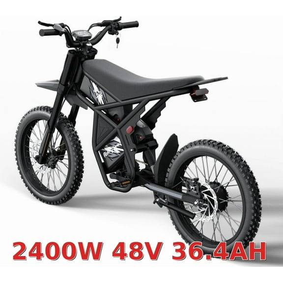 Ridingtimes GT73 Electric Dirt Bike for Adults 2400W Electric Bike with 48V 18.2AH*2 Removable ...