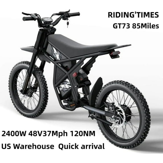 Ridingtimes GT73 Electric Motorbike 2400W 48V 18.2AH*2 Electric BIKE ...