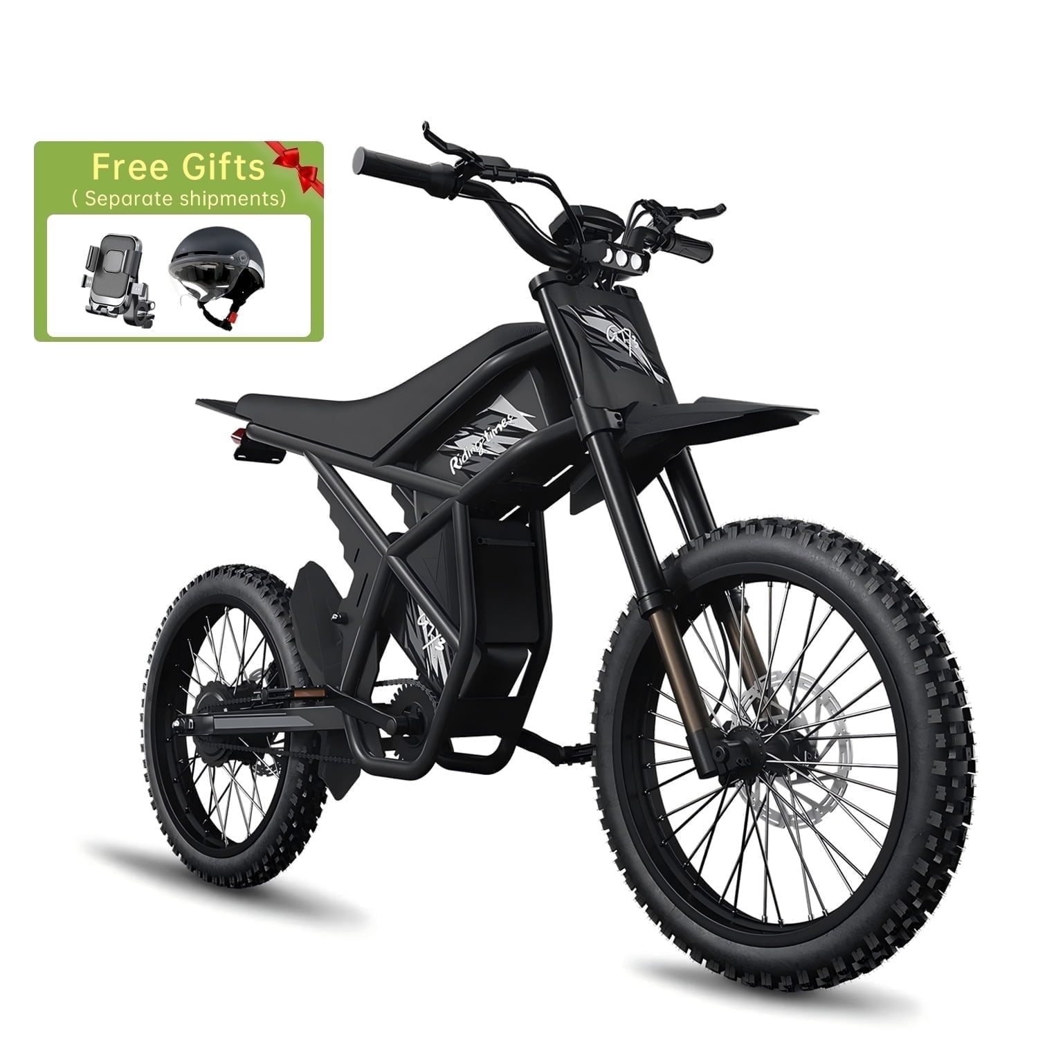 Ridingtimes GT73 Electric Motorbike 18.2AH*2 Electric BIKE with 25" tires digital screen Carbon ...