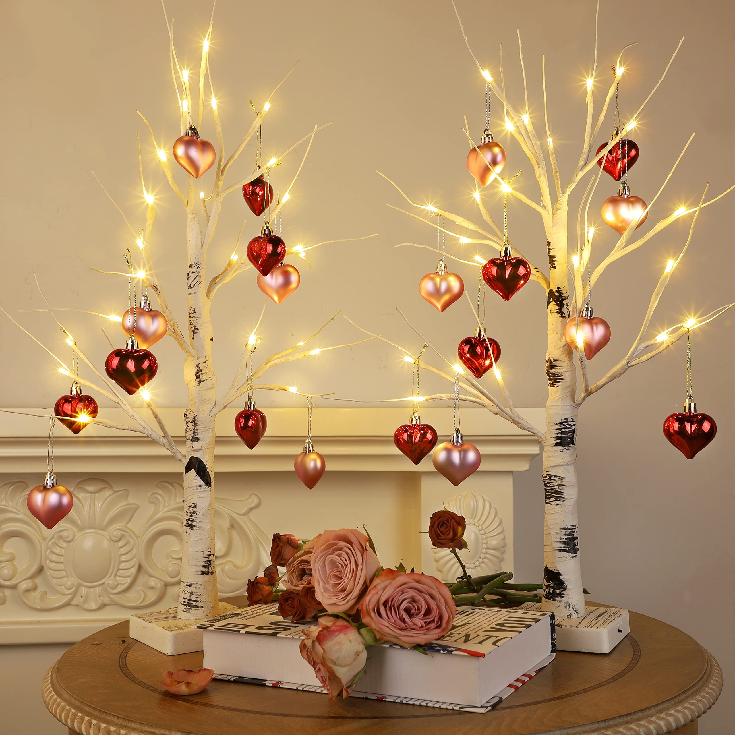 Ridota 22 Inch Lighted Birch Tree, Pre-Lit White Birch Twig Tree Lights ...