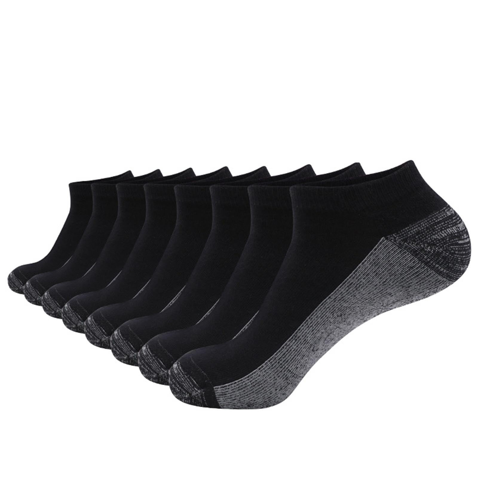 Riecok 8 Pairs Mens Ankle Socks Thick Thermal Cushioned Crew Ankle ...
