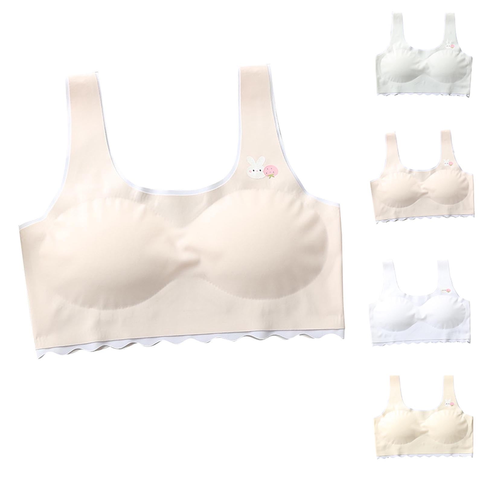Riecok Big Girl Sports Bra Seamless Cotton Training Tank Fixed Cup ...