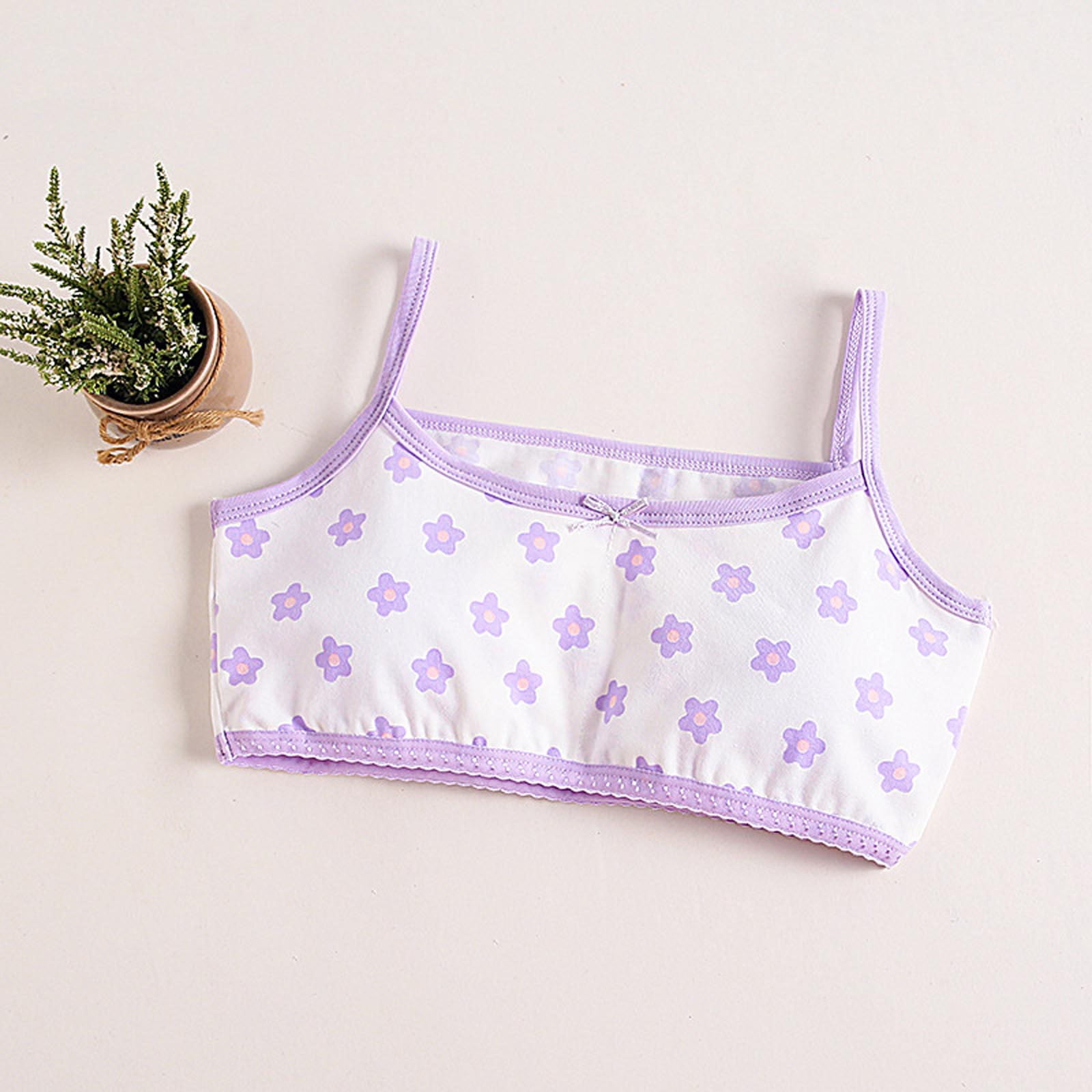 Riecok Big Girl Sports Bra Seamless Cotton Training Tank Middle Aged ...