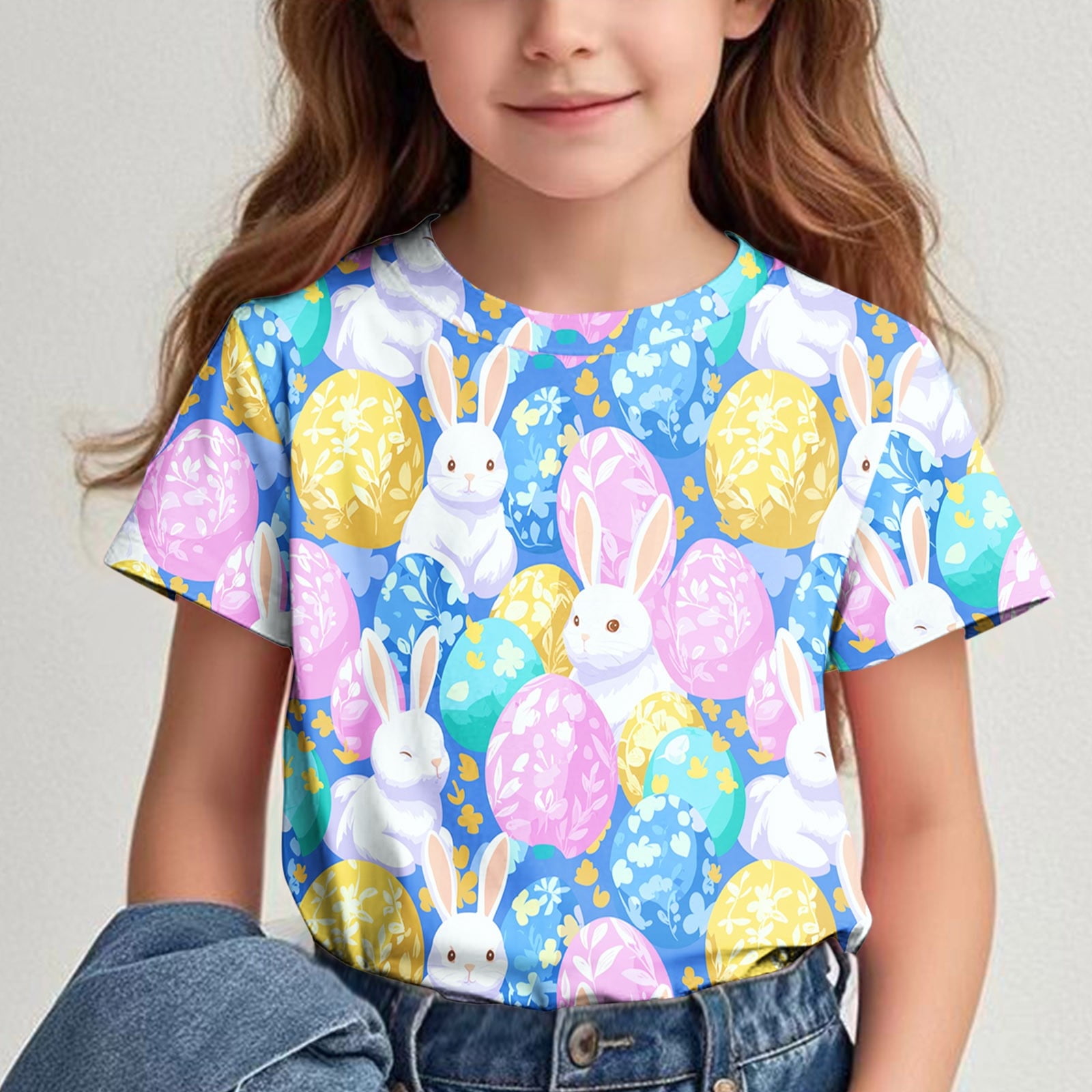 Riecok Girls Easter Clothes Short Sleeve Summer Clothes Cute Easter ...