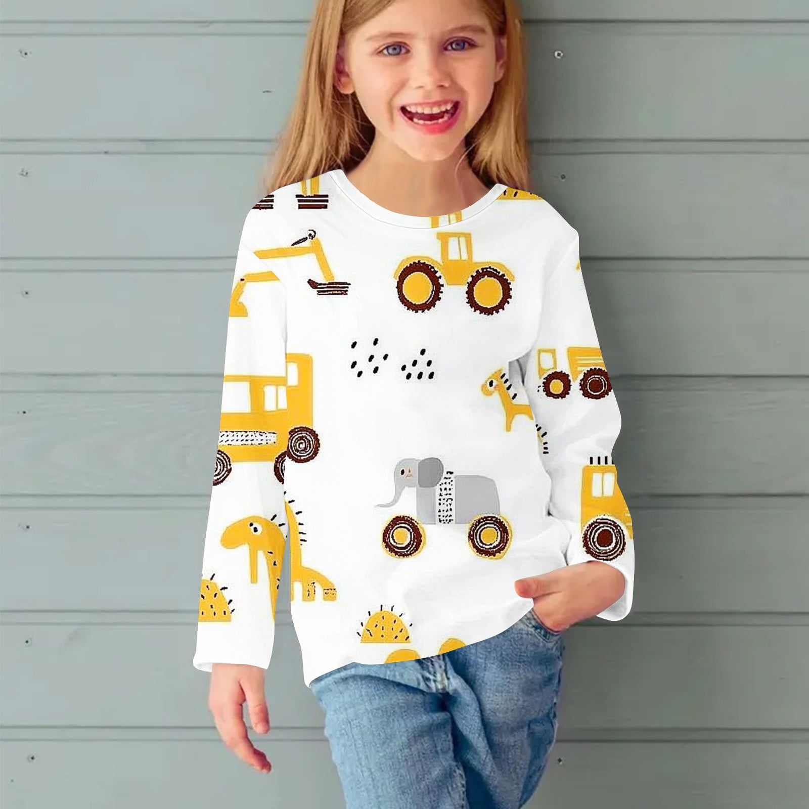 Riecok Girls Graphic Hoodies Long Sleeve Crew Neck Casual Soft Warm ...