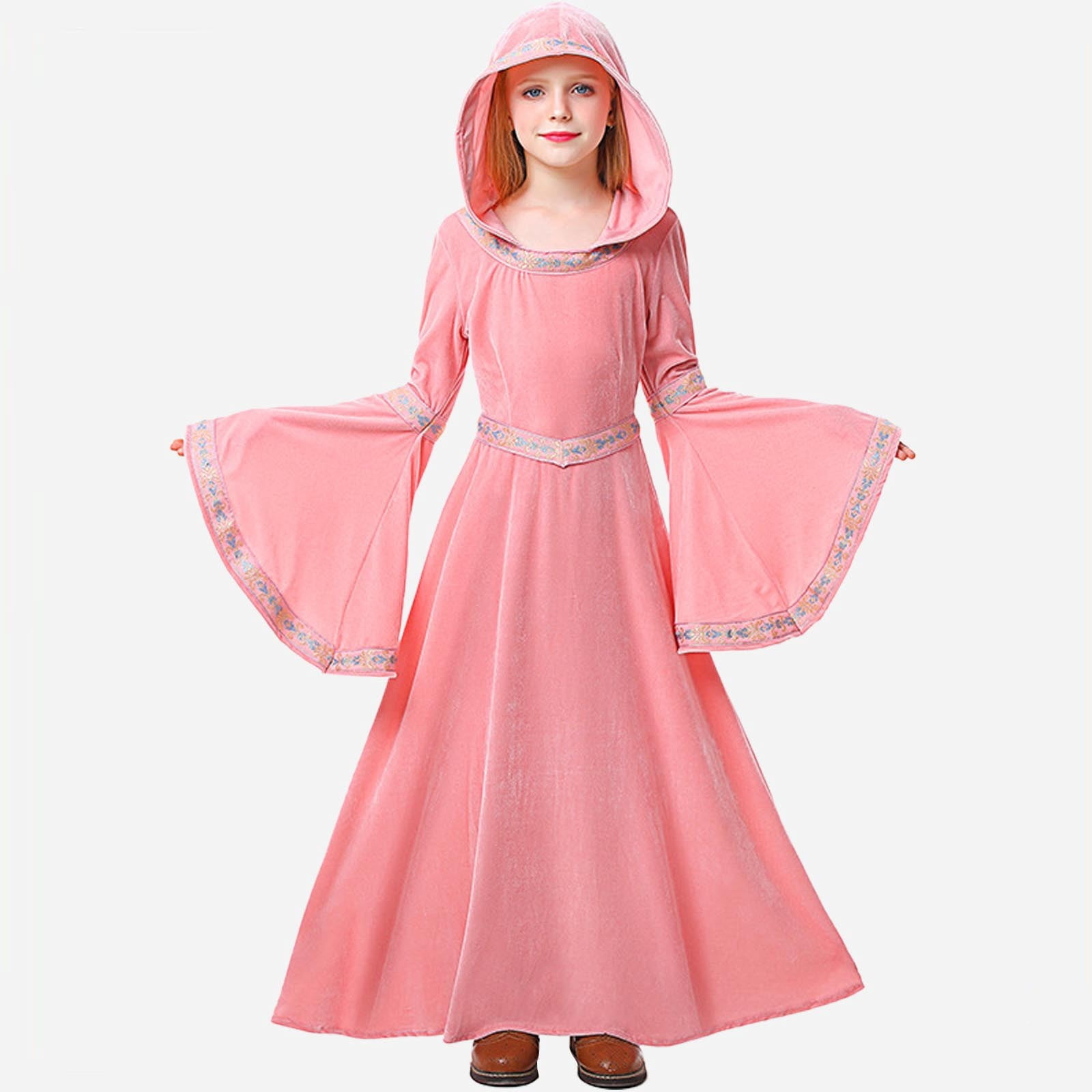 Riecok Halloween Dress for Kids Girl Flared Long Sleeve Fashion Court ...
