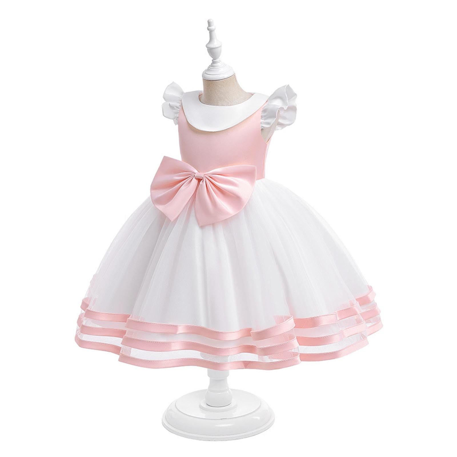 Riecok Little Girl Dress Princess Sleeveless Sequin Ruffle A Line ...