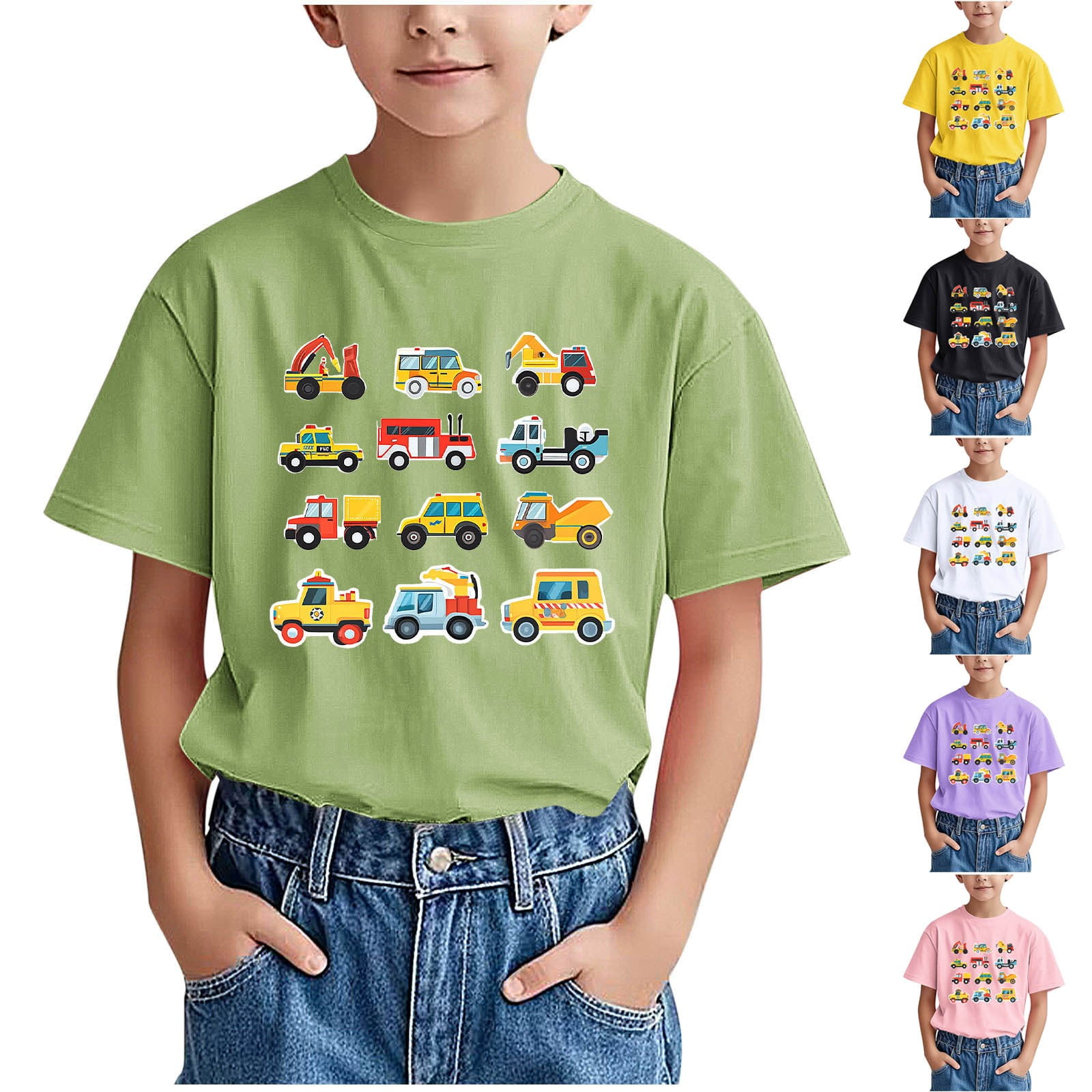 Riecok Summer Shirts for Girls Boy Crewneck Shirt Kids Clothes Toddler ...