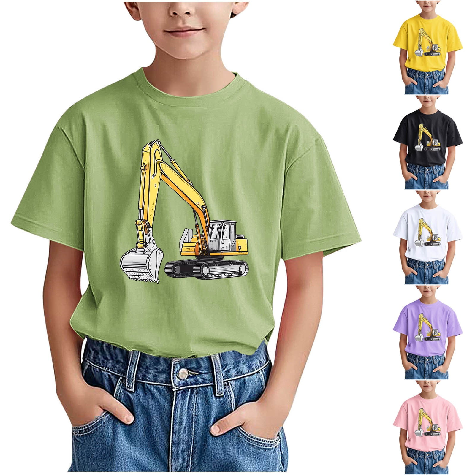 Riecok Summer Tops for Girls Boy Crew Neck Shirt Kids Clothes Toddler ...
