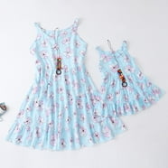 PatPat Floral Toddler Girl Dress Set, Sleeveless Dress and Ruffled Cardigan, Mintblue, 5-6 Years ...
