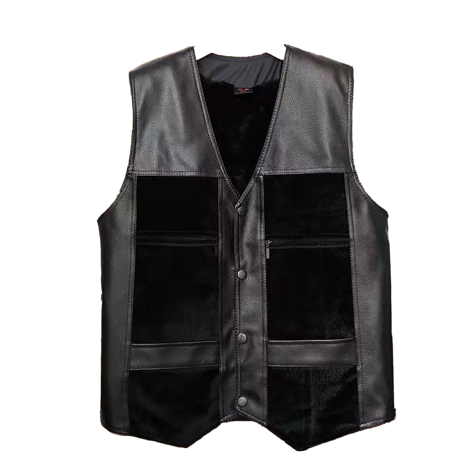 Riecok Work Vest for Men V Neck Sleeveless Jackets Button down Coats ...