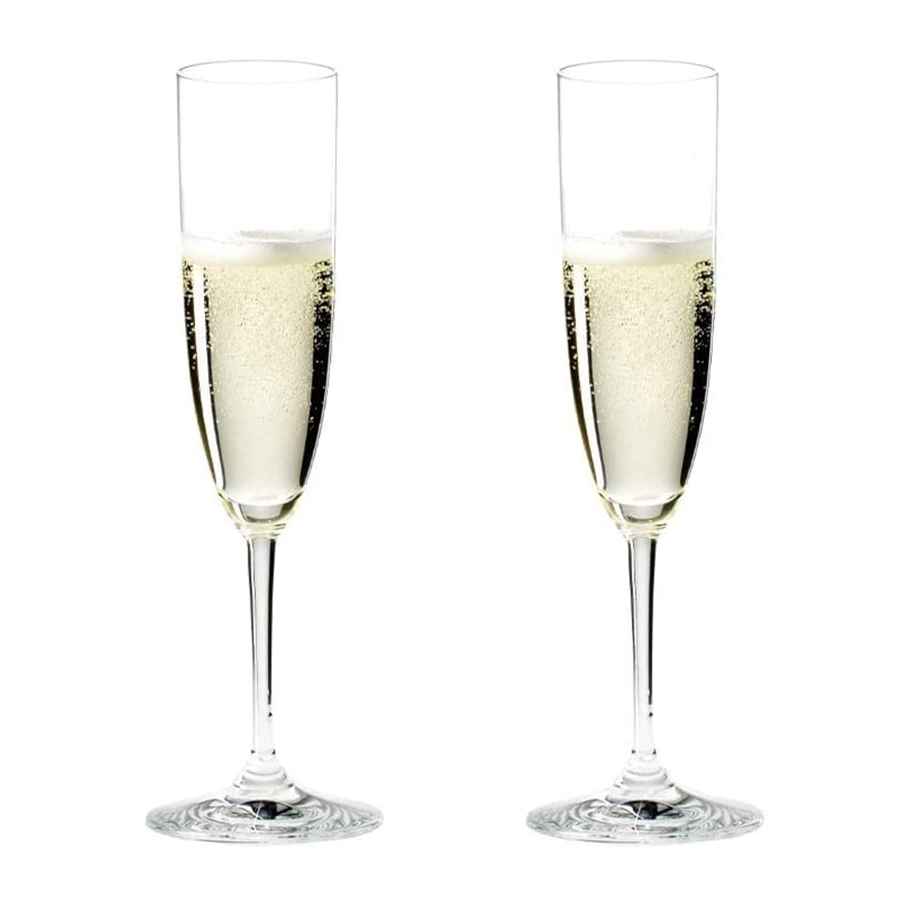 Riedel 6.4 Fluid Ounce Vinum Cuvee Wine Flute Crystal Glass, Set of 2 ...