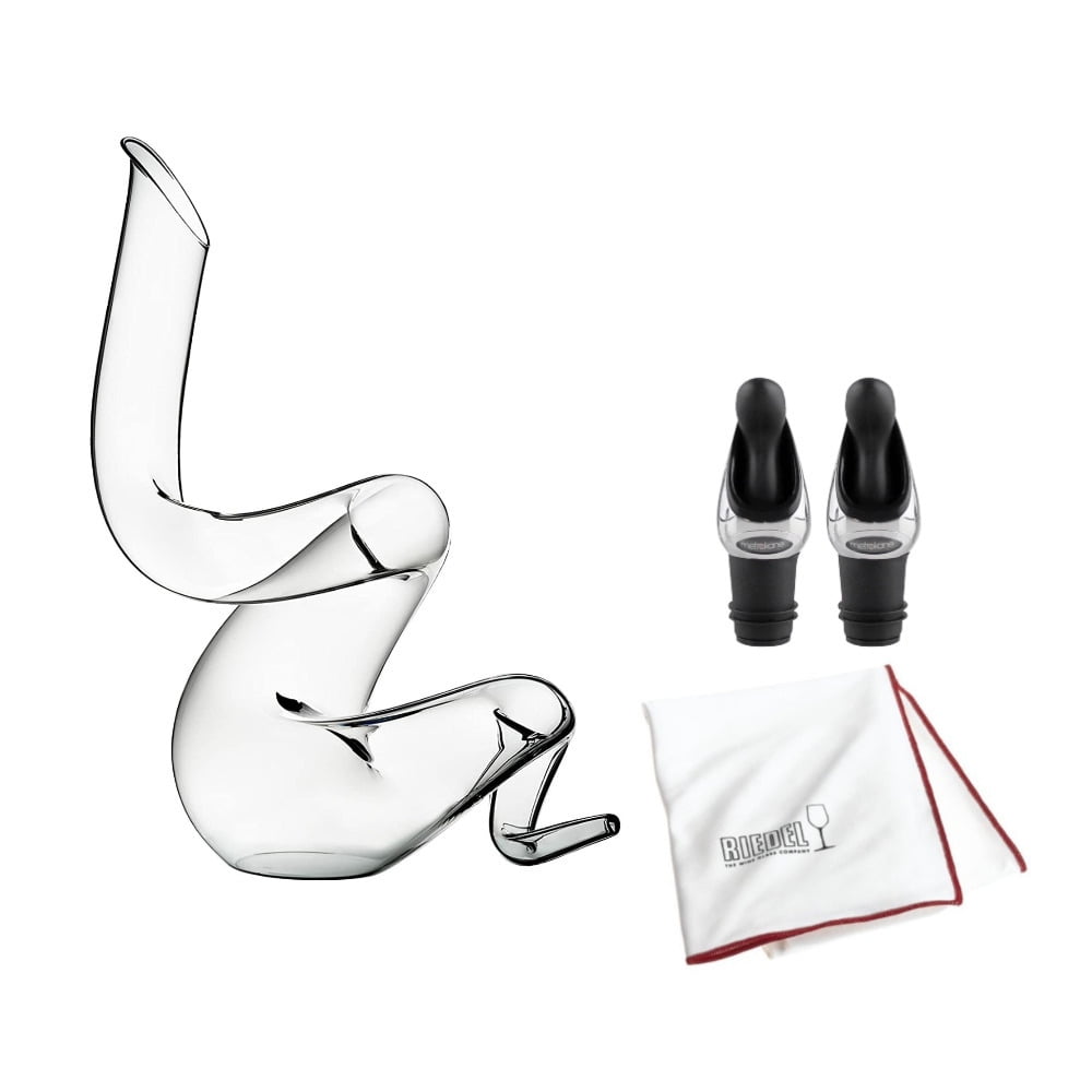 Riedel Boa Decanter with Wine Pourer with Stoppers (2-Pack) and Large ...