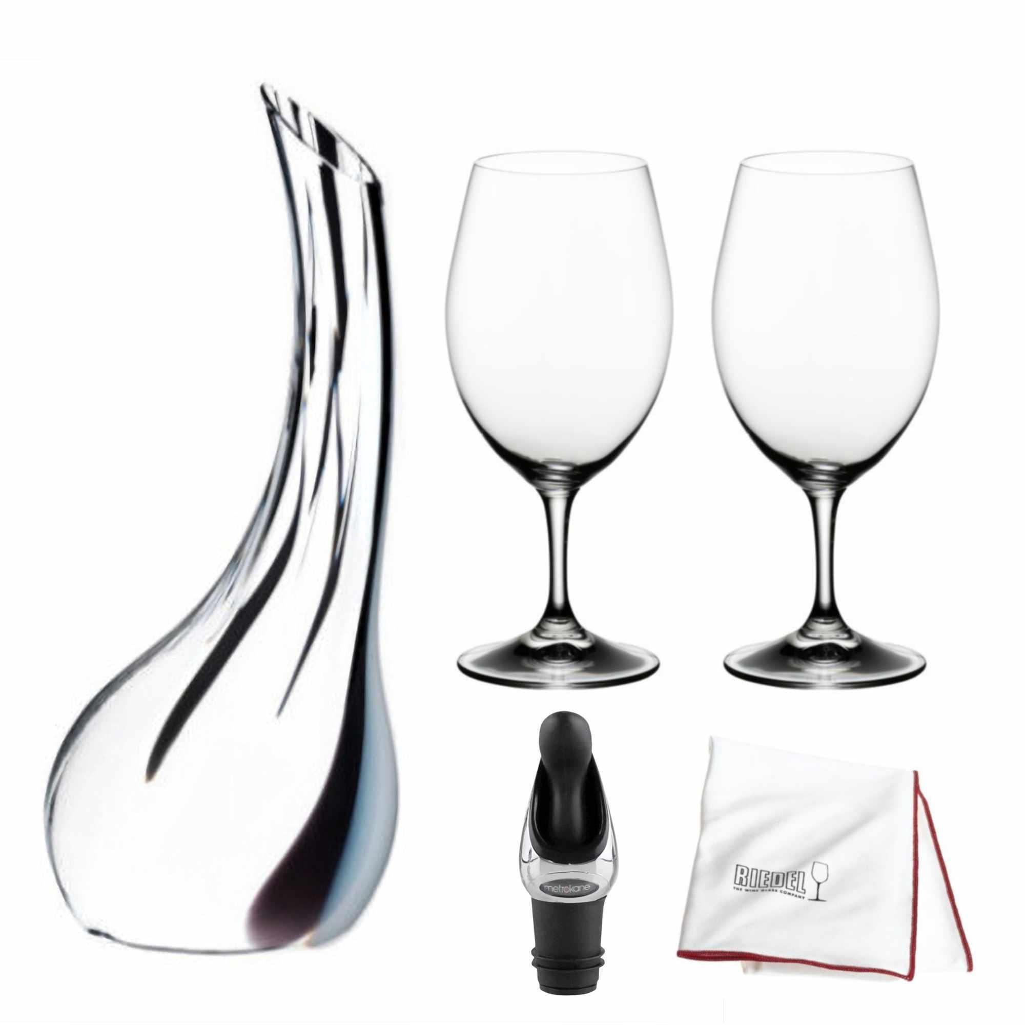Riedel Decanter Cornetto Single Fatto A Mano with Wine Glass Bundle ...