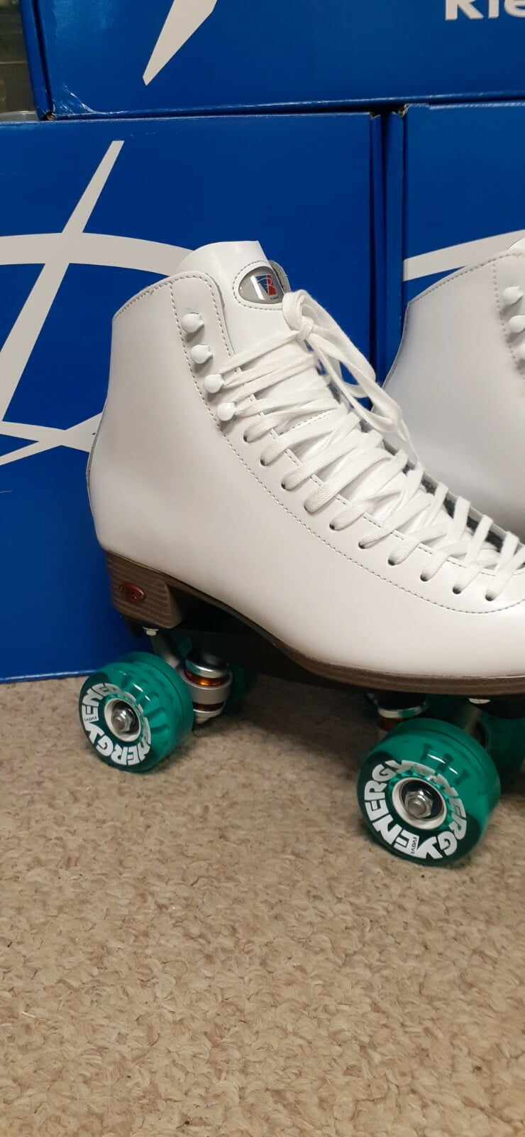 Riedell Celebrity Leather White Quad Roller Skates Women Size 8.5 ...