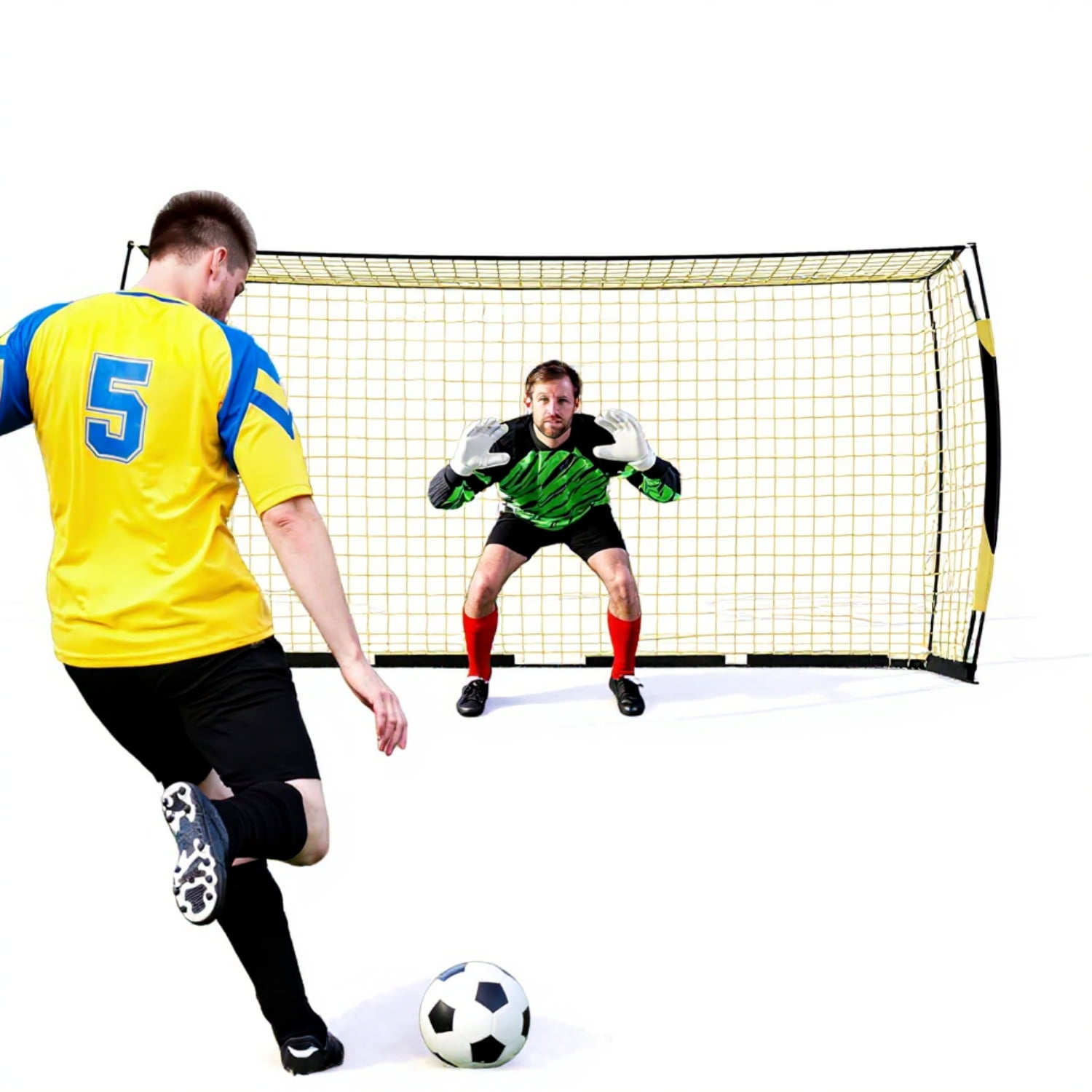 Riedhoff 12 x 6 ft Backyard Soccer Goal with Carry Bag, Metal Base, U ...