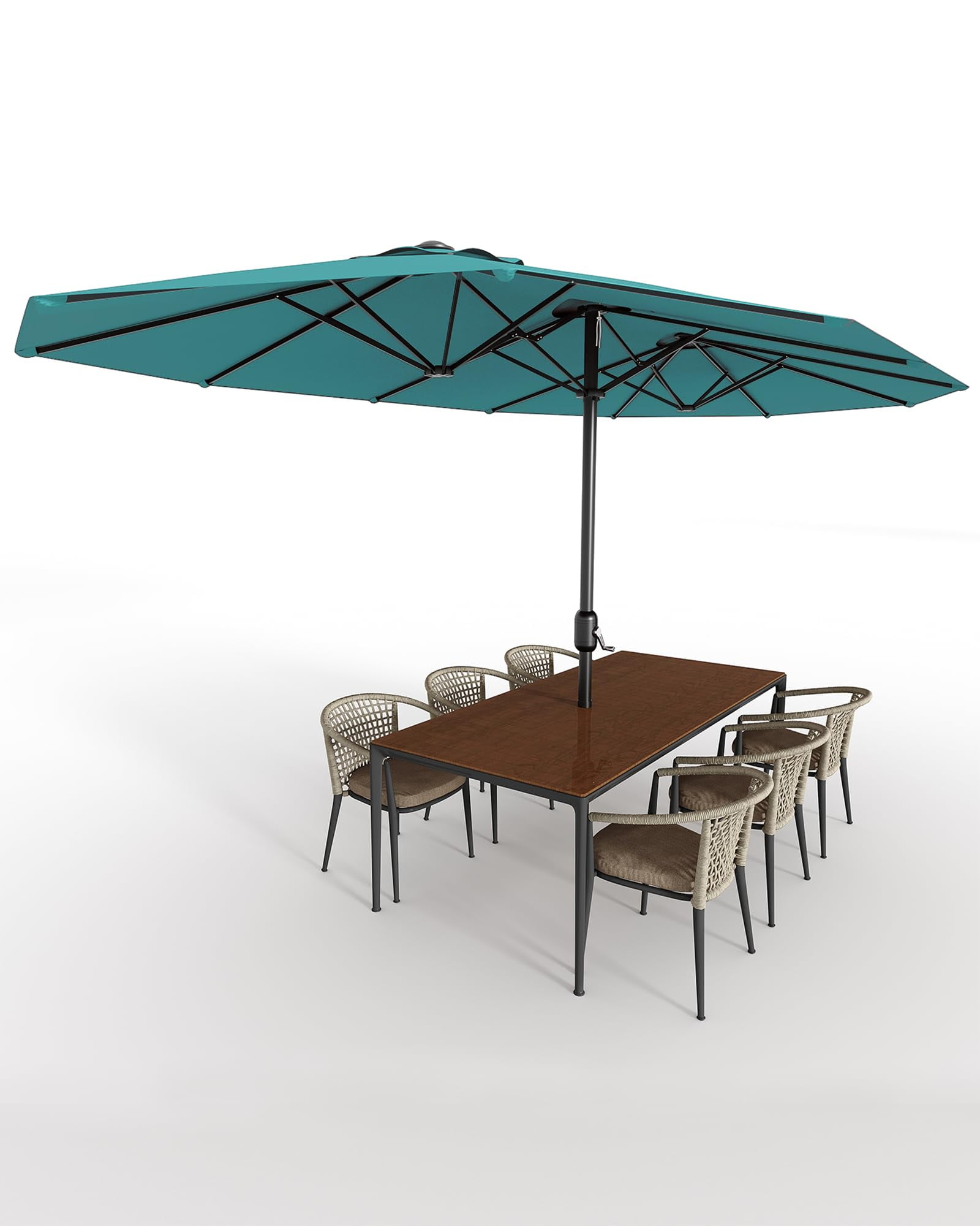 Riedhoff 13ft Double-Sided Patio Umbrella with Crank Lift,UPF 50+,All ...