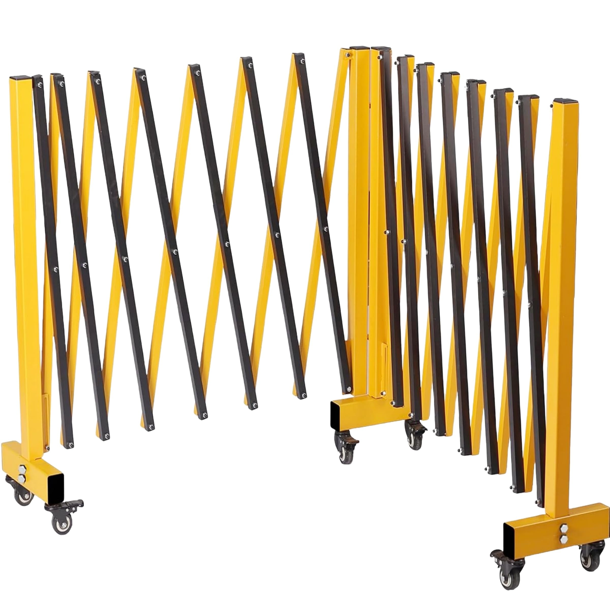 Riedhoff 23ft Expandable Barricade Gate Metal with 6 Wheels, Folding ...