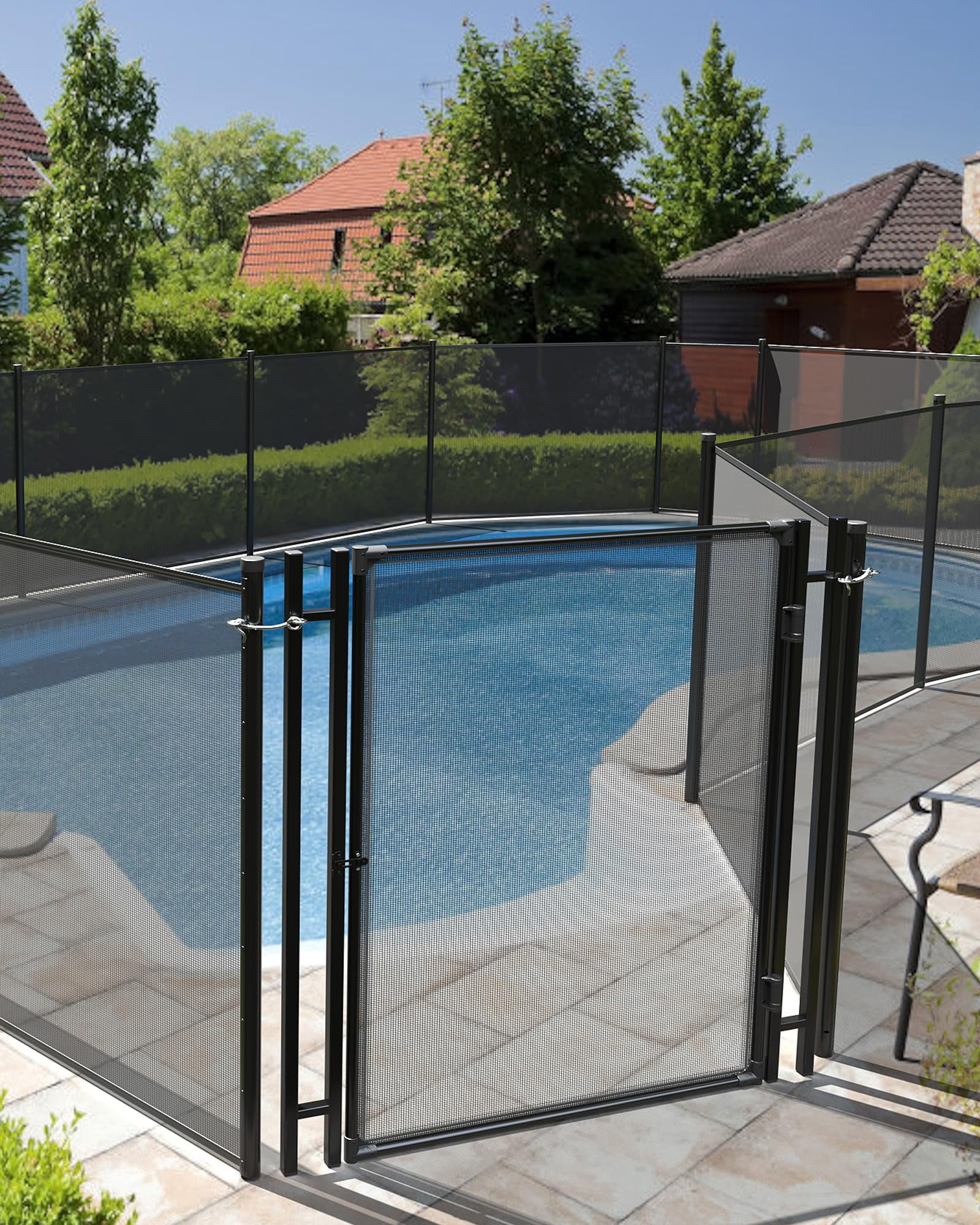 Riedhoff 4x2.5ft Inground Pool Safety Gate - Steel/Aluminum Frame with ...