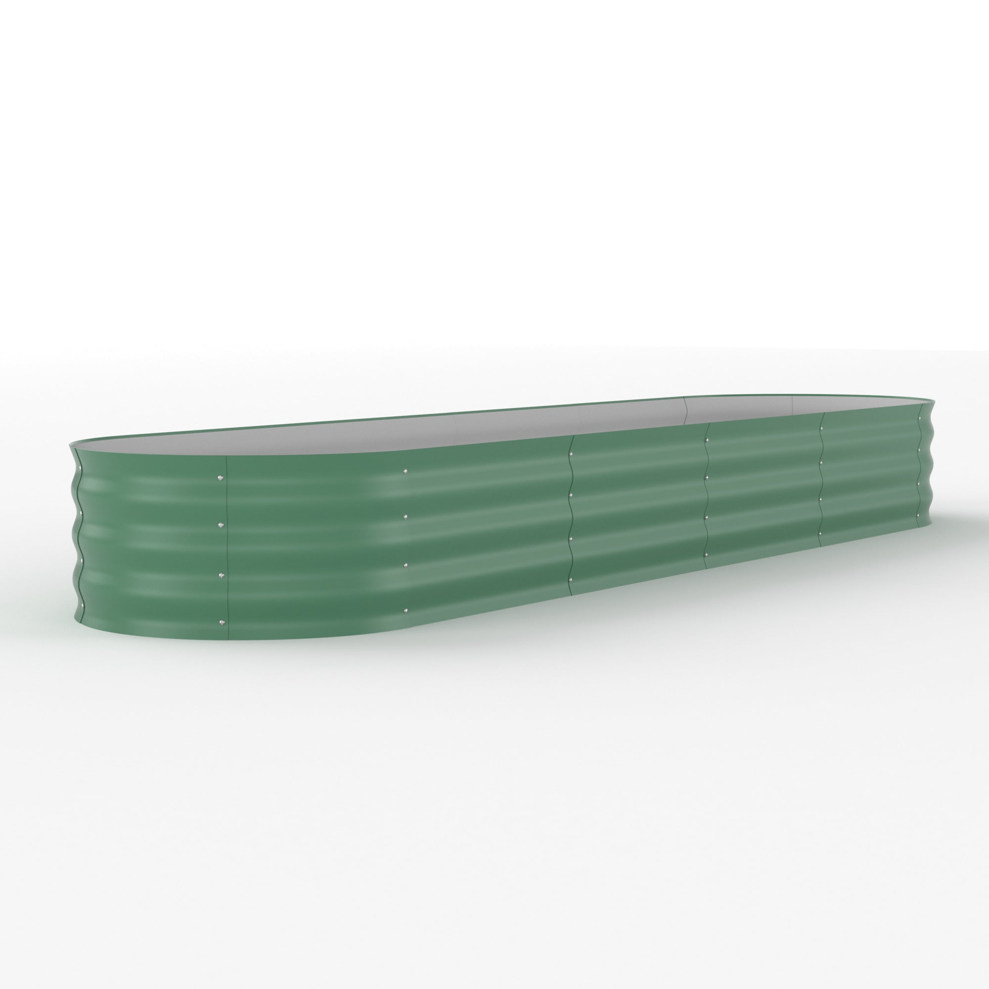 Riedhoff 8x2x1.5ft Galvanized Raised Garden Bed,Oval Planter Box for ...