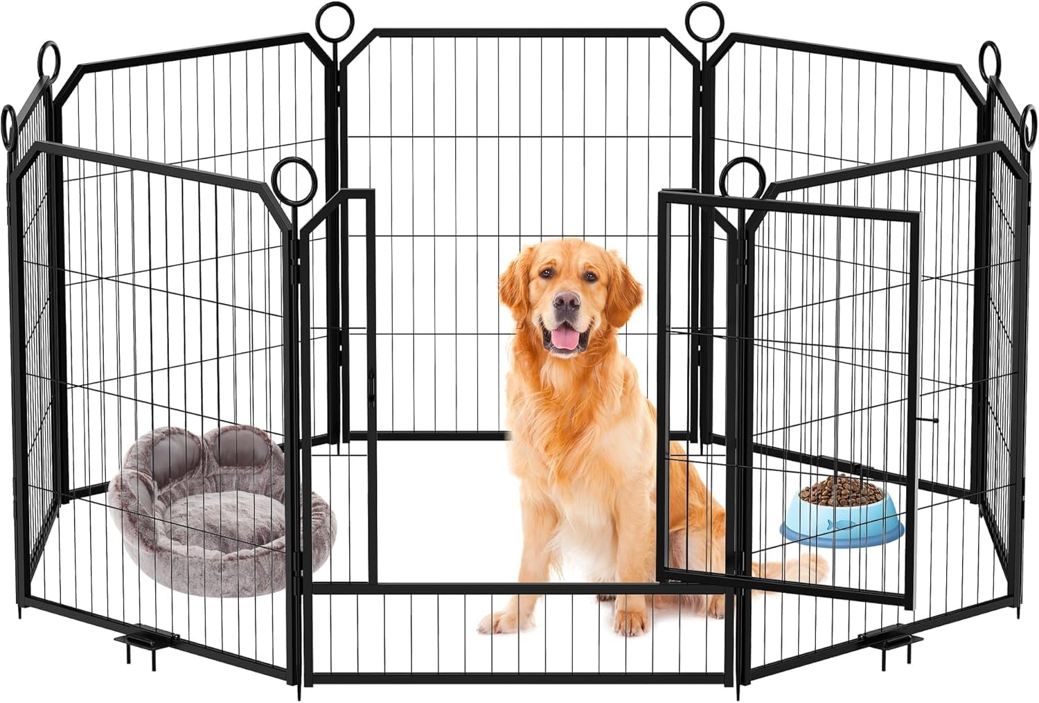 Riedhoff Dog Fence 24-Inch Indoor/Outdoor Fence for Dogs with 8Pcs ...