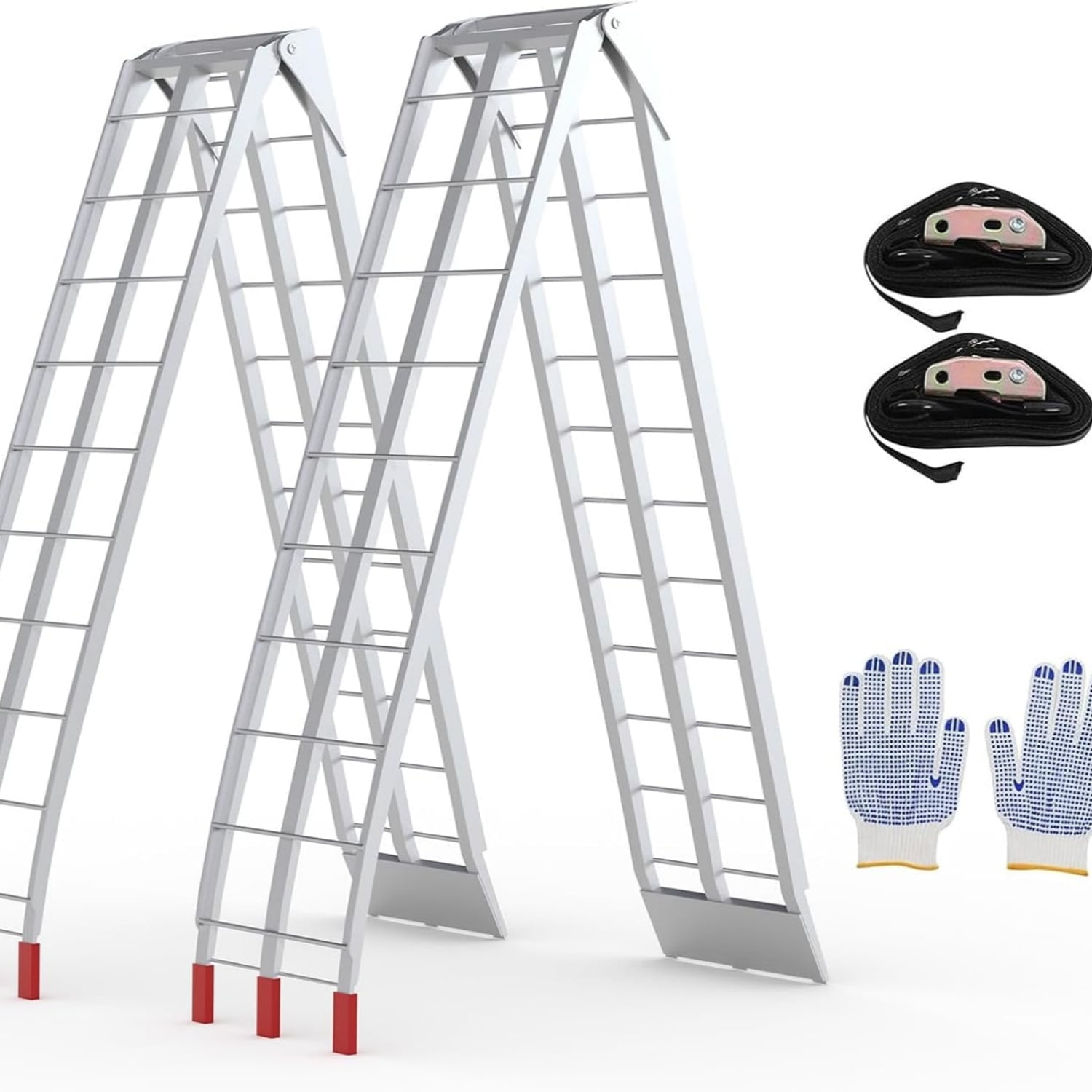 Riedhoff Lightweight Folding Loading Ramps with Load Straps, 89" x 12 ...