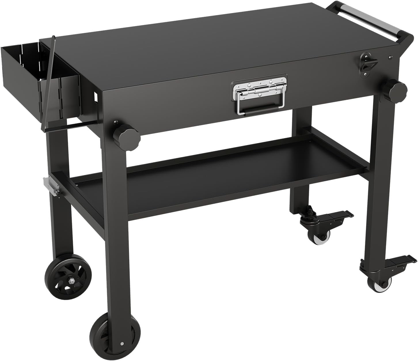 Riedhoff Outdoor Grill Cart with Wheels, 33 x 20 x 8", 2 Tier Storage ...