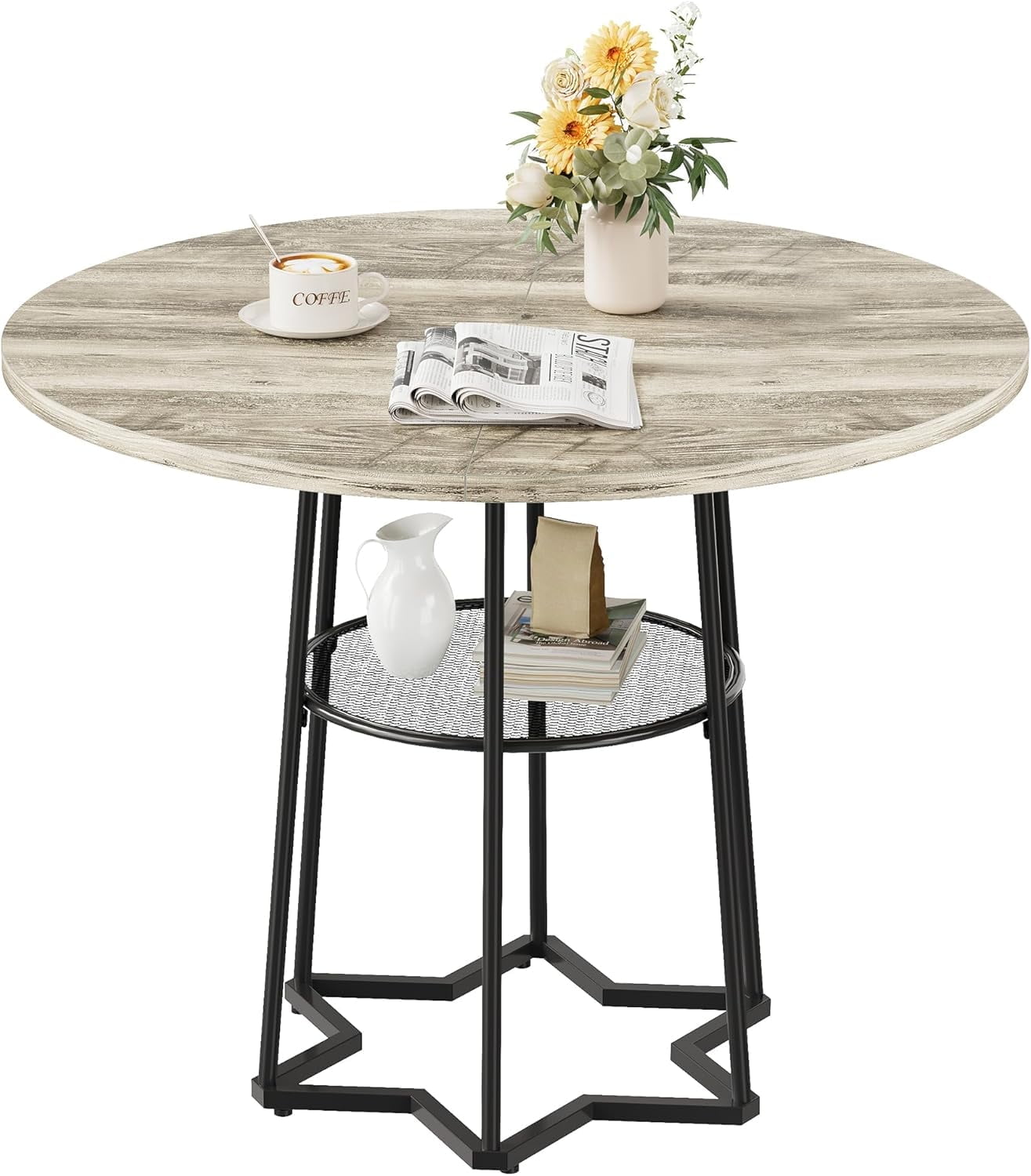 Riedhoff Round Dining Table for for Dining Room, 38.6" x 38.6" x 30 ...
