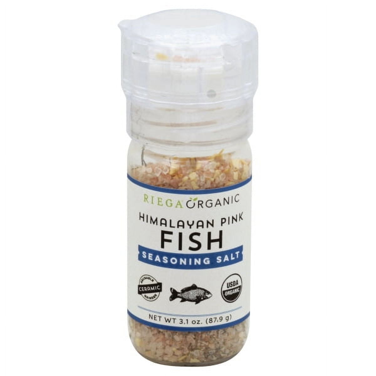 Riega 299004 3.1 oz Organic Grinder Fish Himalayan Pink Salt, Pack of 4 ...