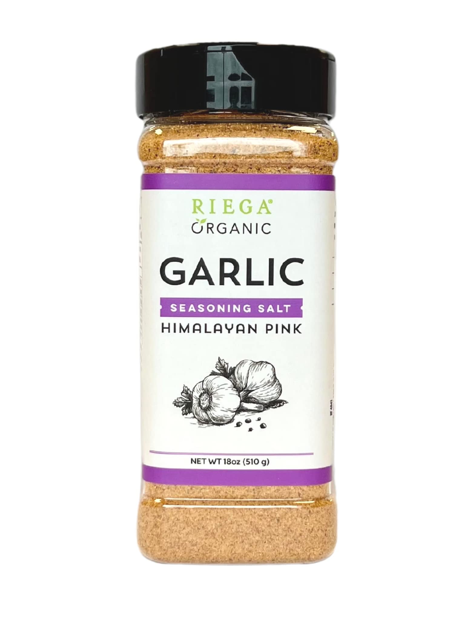 Riega Organic Garlic Seasoning MMF7 Salt, Himalayan Pink Salt Perfect ...