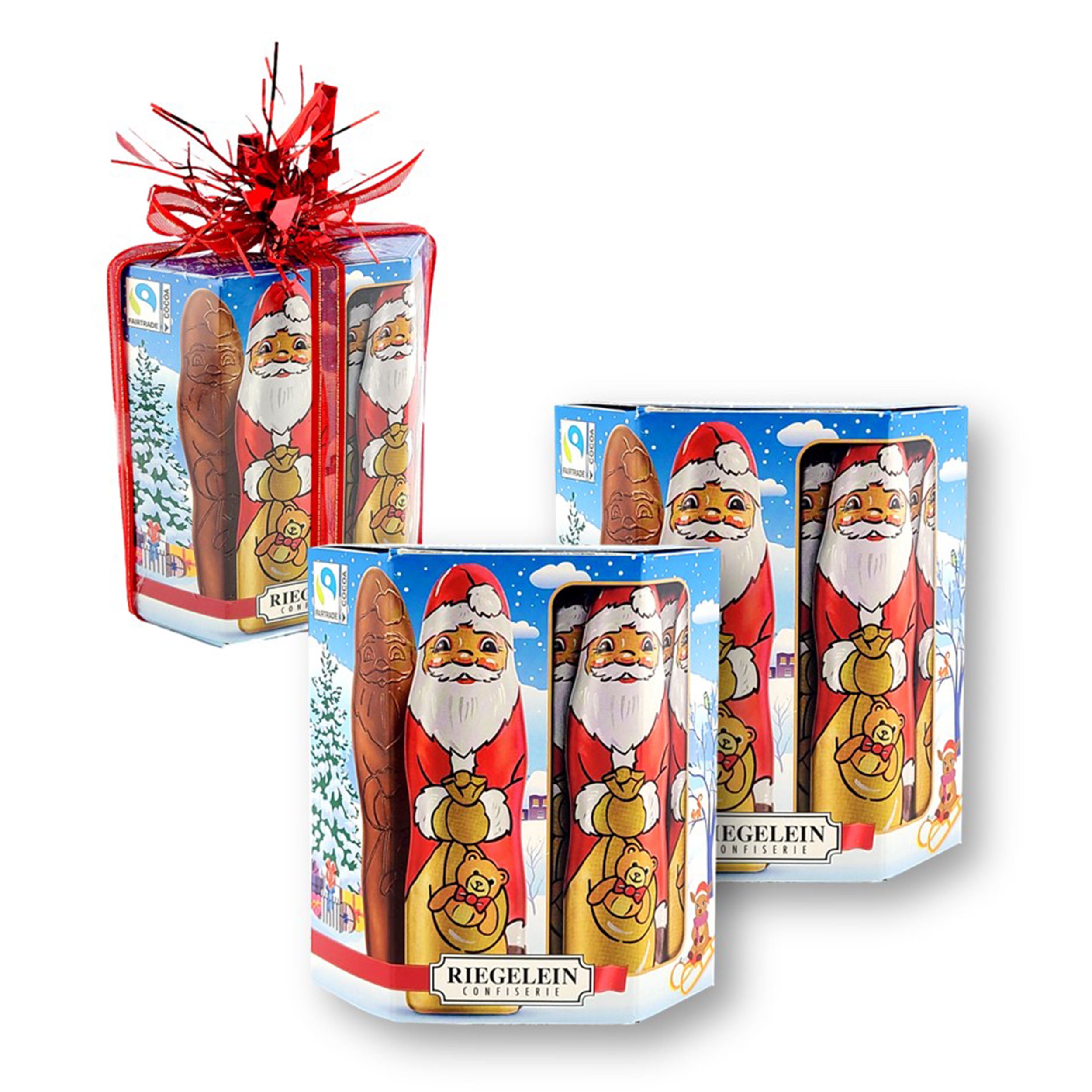 Riegelein Solid Santa Premium Chocolate Gift Set 30% Cocoa Fairtrade 20 ...