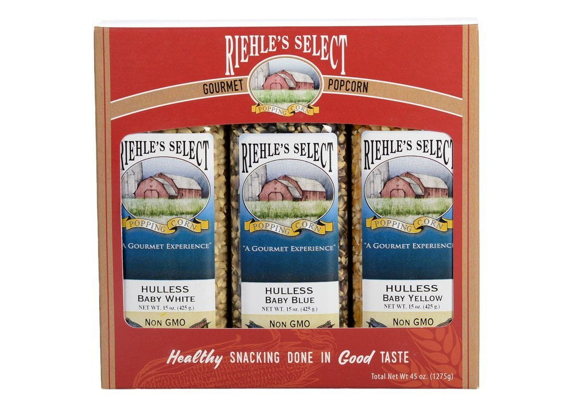 Riehle's Select Popping Corn CCF19 3-Pack "Hulless" Gourmet Popcorn ...