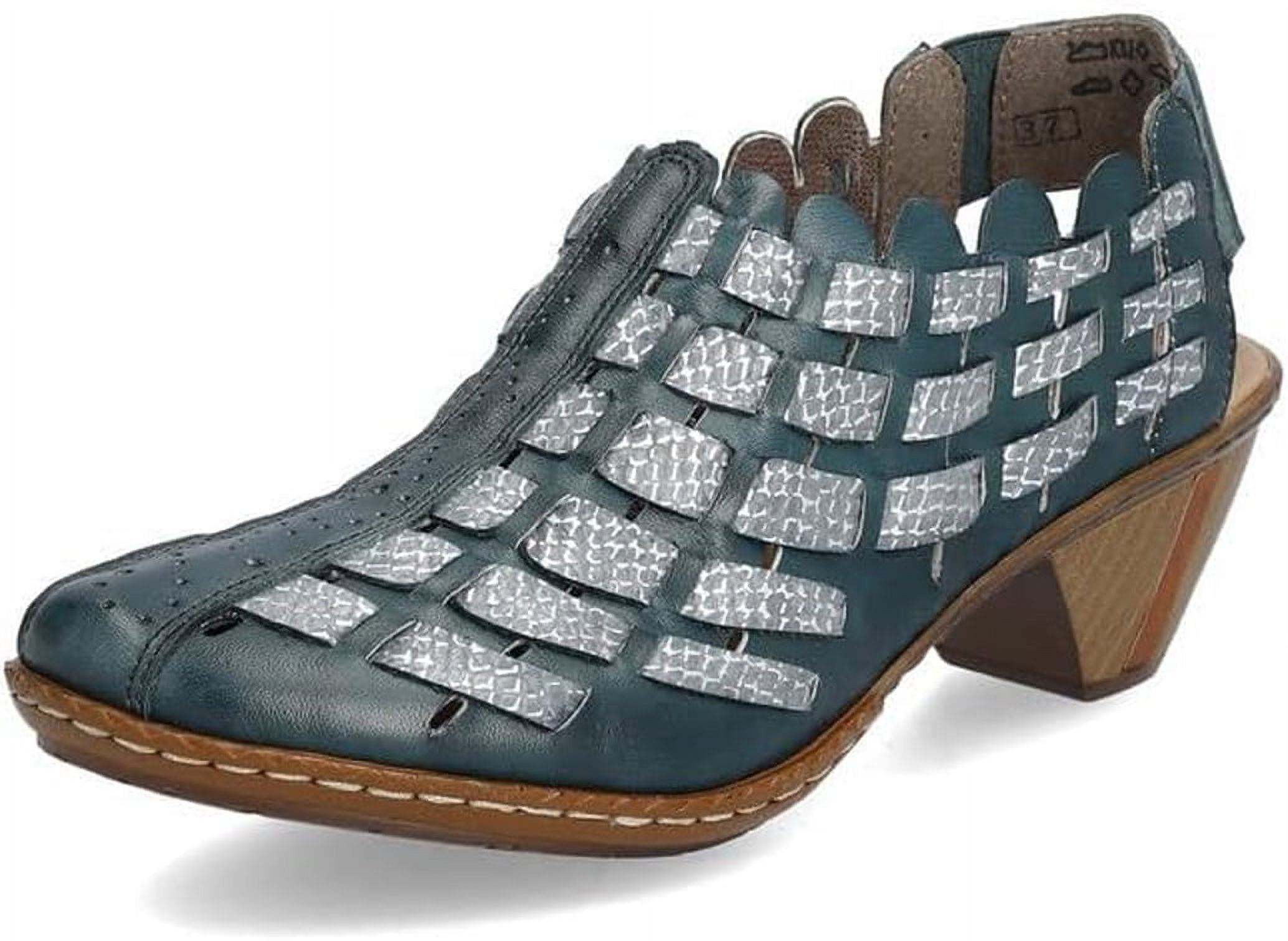 Rieker Women's Sina 78 Lightweight Low-Heeled Sling-back Shoe (Green, 8 ...