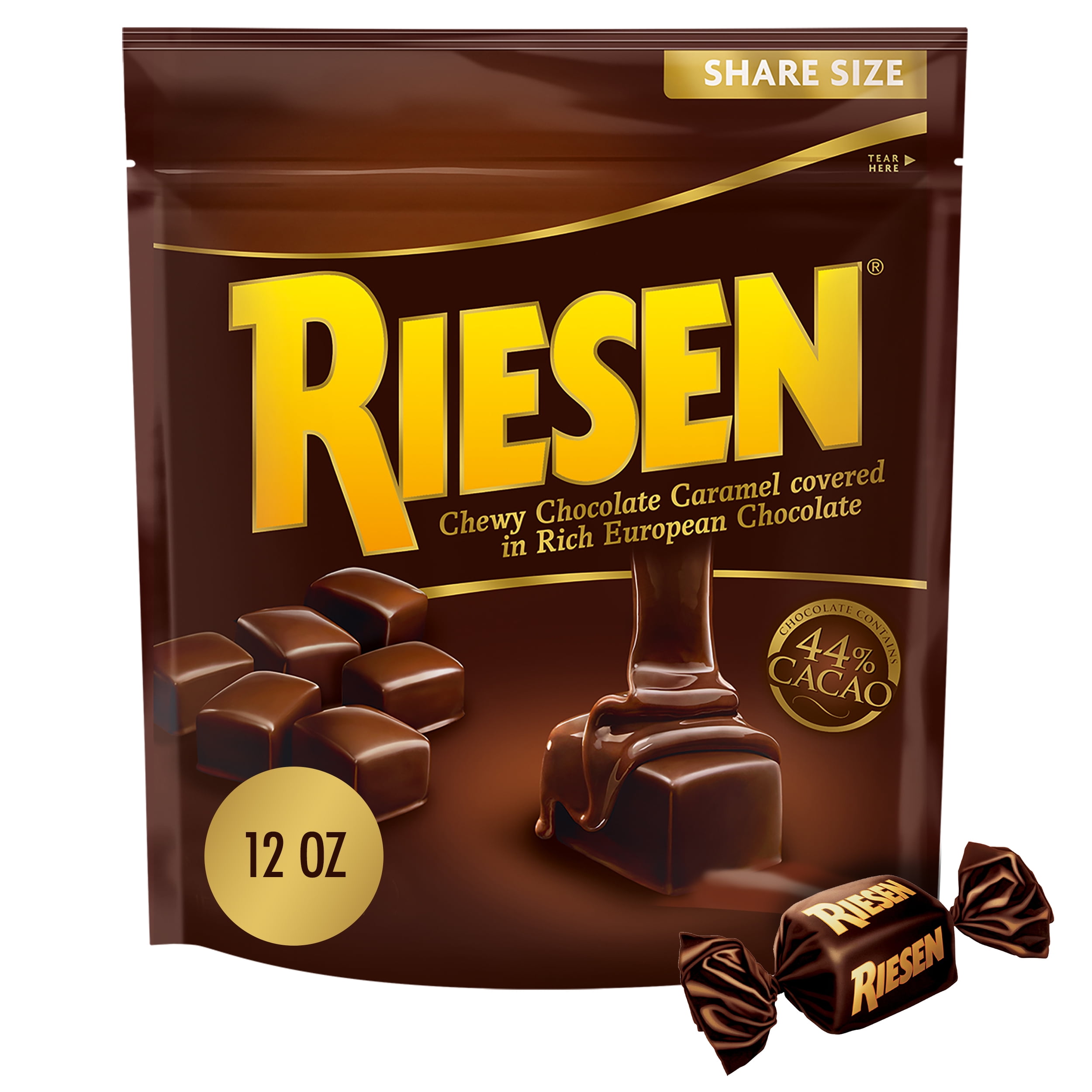 Riesen Chocolate Caramel Covered Chewy Candy, 12oz - Walmart.com