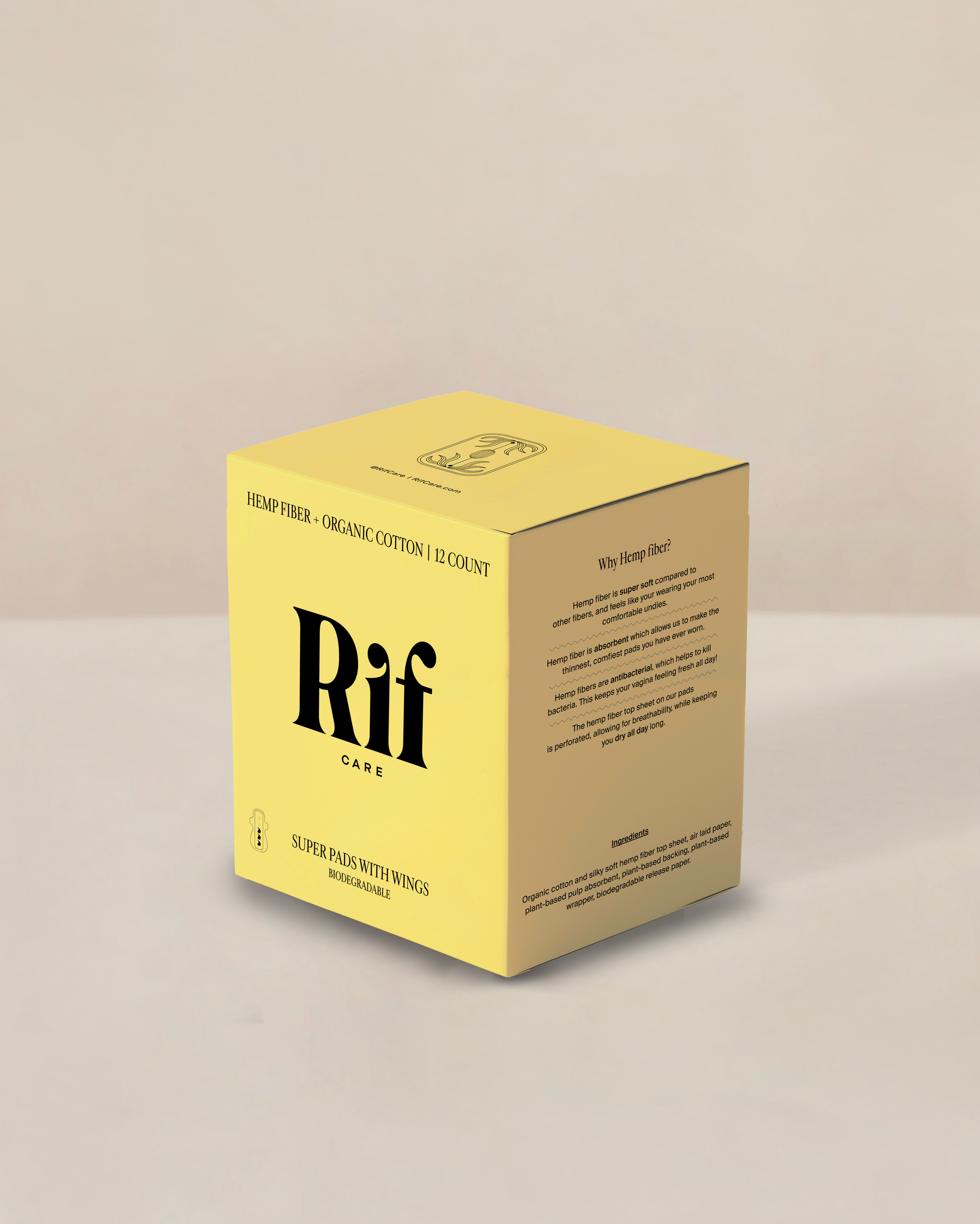 Rif Care Organic Menstrual Pads Feminine Hygiene Hemp Fiber ...