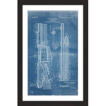 "Paint Brush 1873 Blueprint" Framed Painting Print - Walmart.com