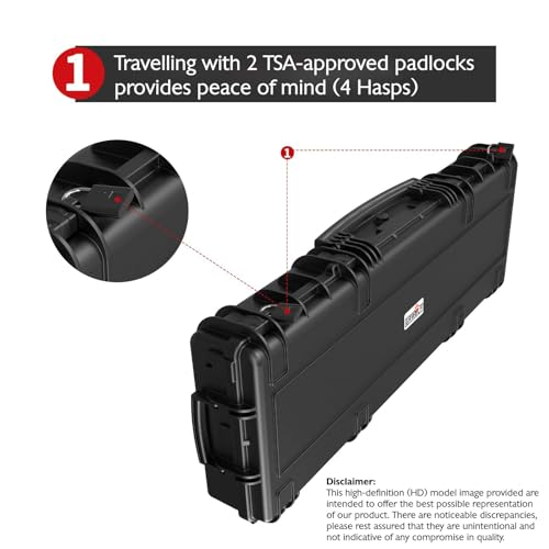 Rifle Case, Mil-Spec, 3 Layer Pick and Pluck Cube Foam 43~54.3 in,4~6 ...