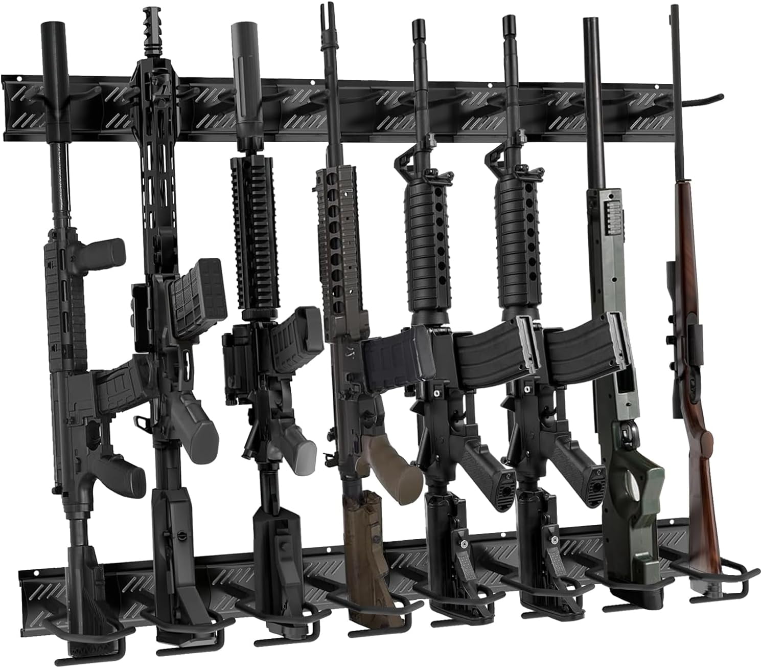 Rifle Rack, Upgrade Gun Rack for Wall, Adjustable 1/4/8/9 Slot Indoor ...