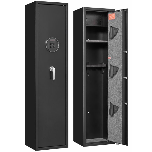 Seizeen Digital Keypad Rifle Safe, Quick Access Storage for 5 Guns ...