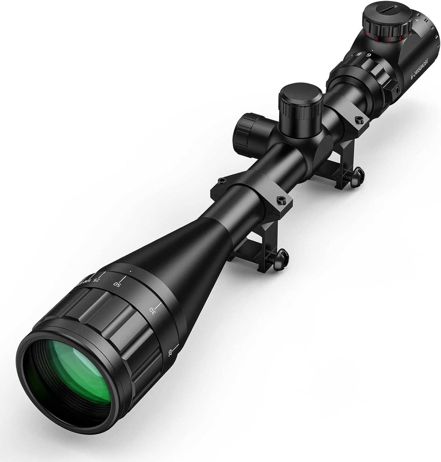 Rifle Scope 6-24x50 AO Red and Green Illuminated Long Range Scope for ...