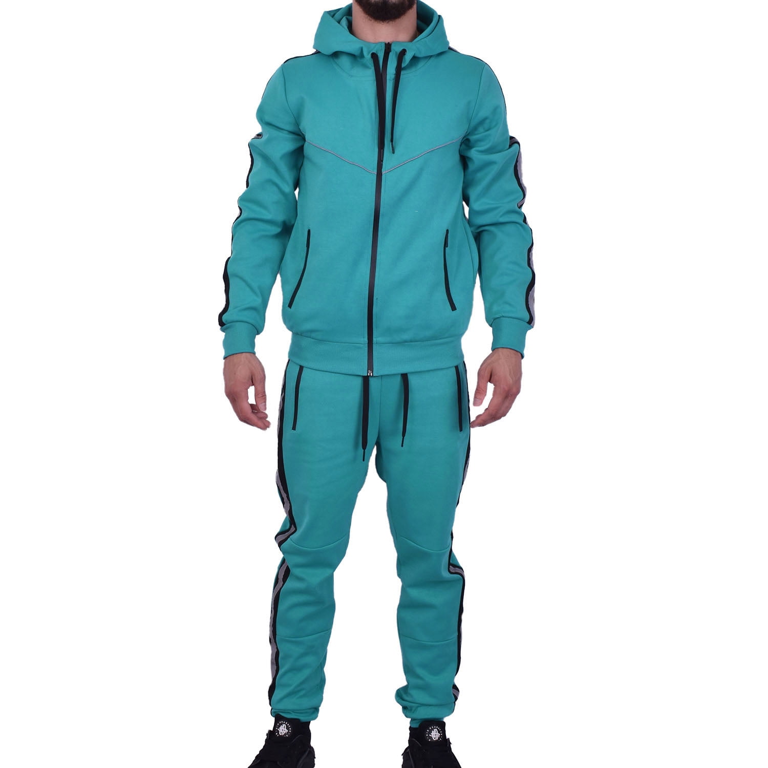 Riflessi Men's Athletic Sports Casual 2 Piece Reflective Tracksuit ...