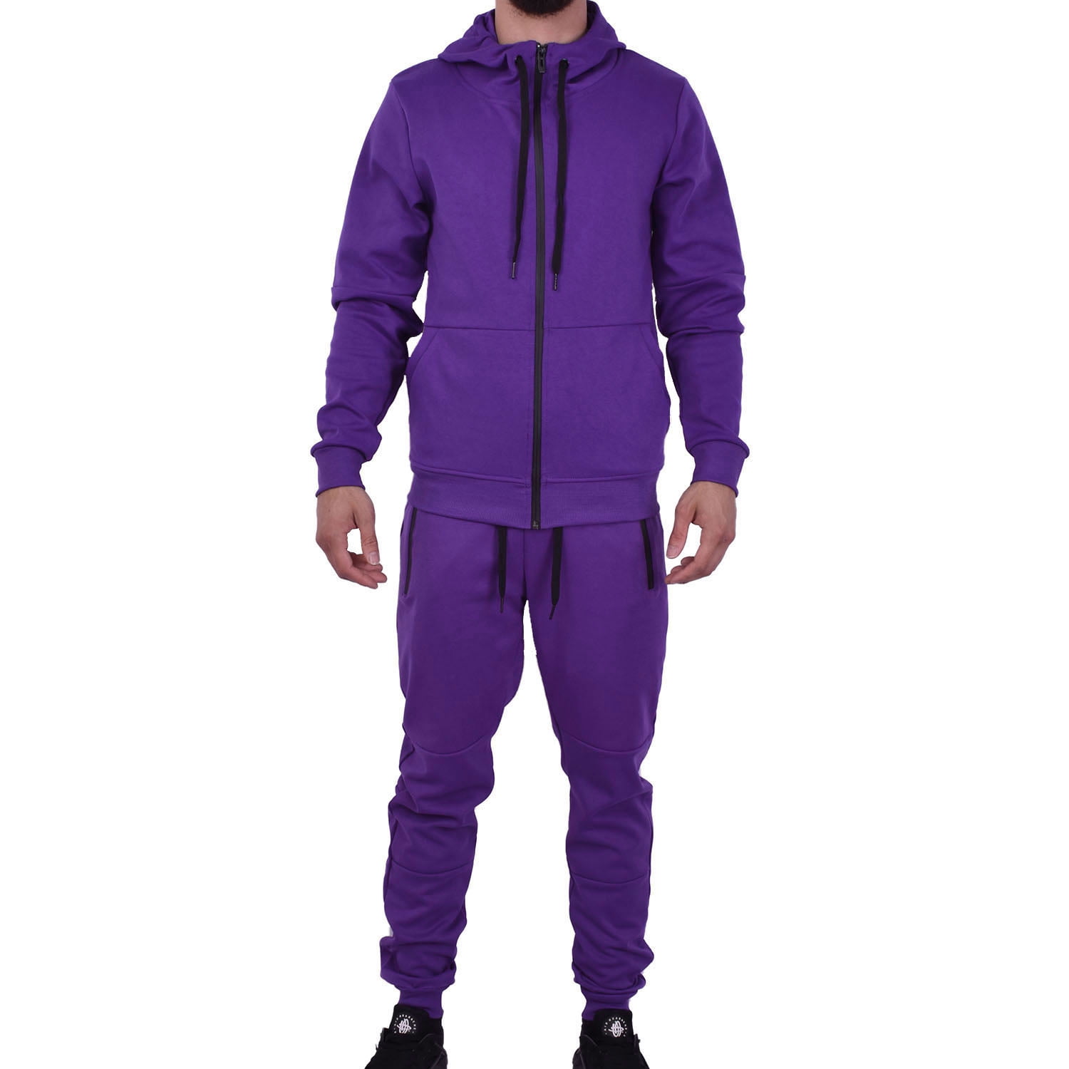 Riflessi Men's Athletic Sports Casual 2 Piece Solid Color Tracksuit ...